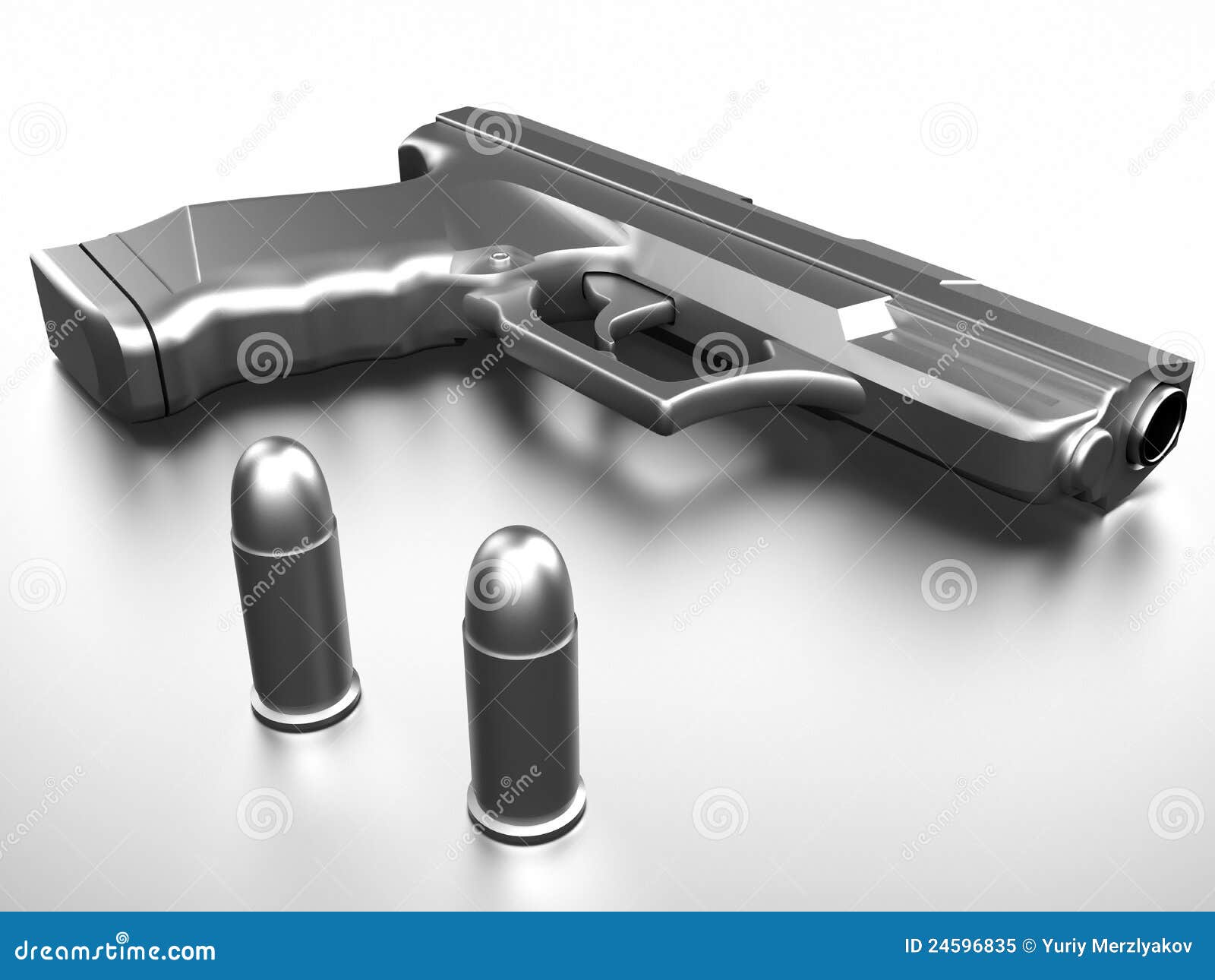 Pistool met kogels stock illustratie. Illustration of uiteinde - 24596835