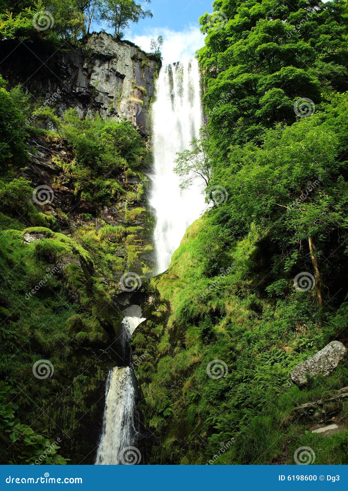 Pistyll rhaeadr falls stock photo. Image of scenic, vegetation - 6198600