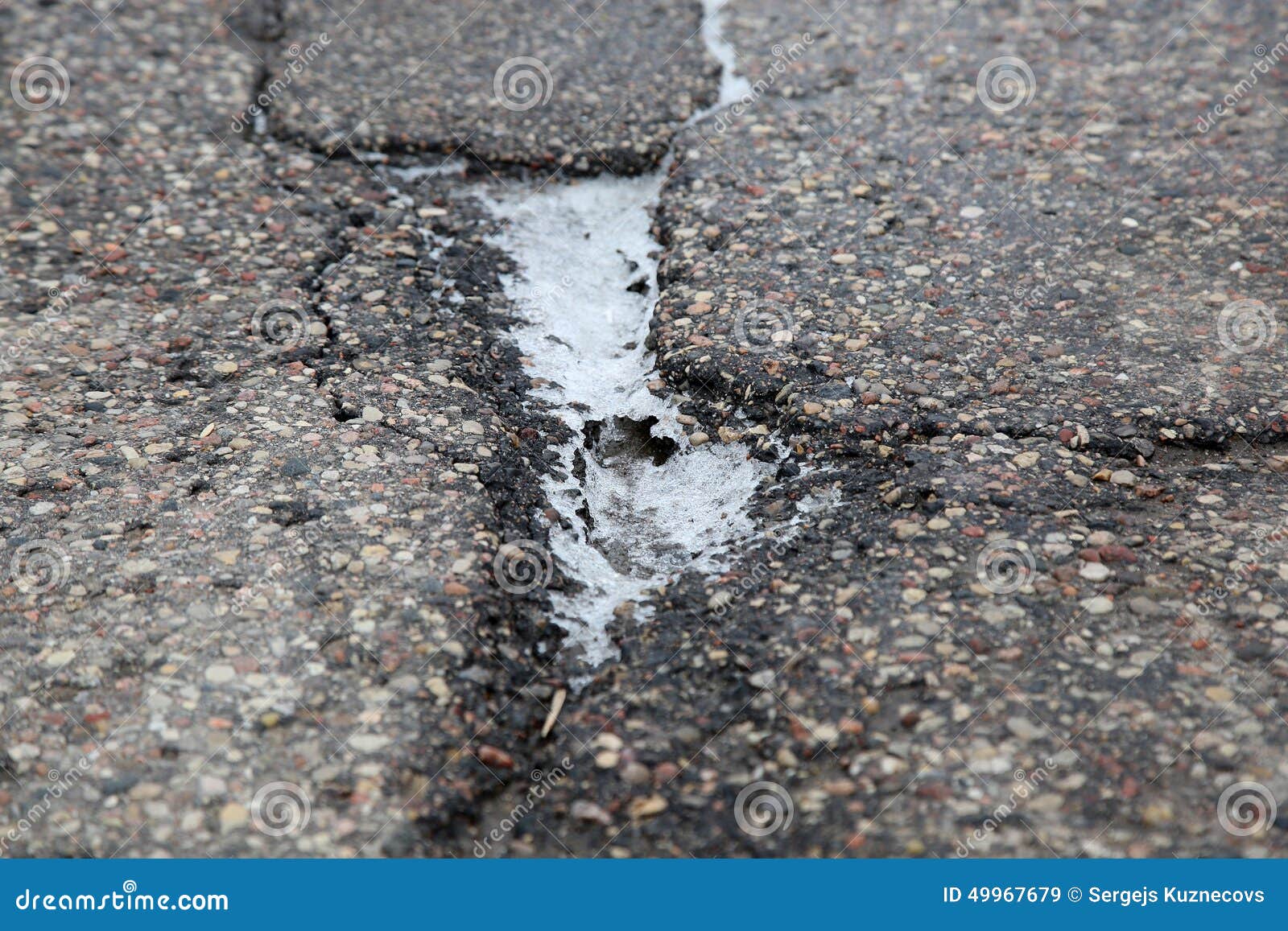 The Pit on the Asphalt Road with Puddle Stock Image - Image of asphalt ...