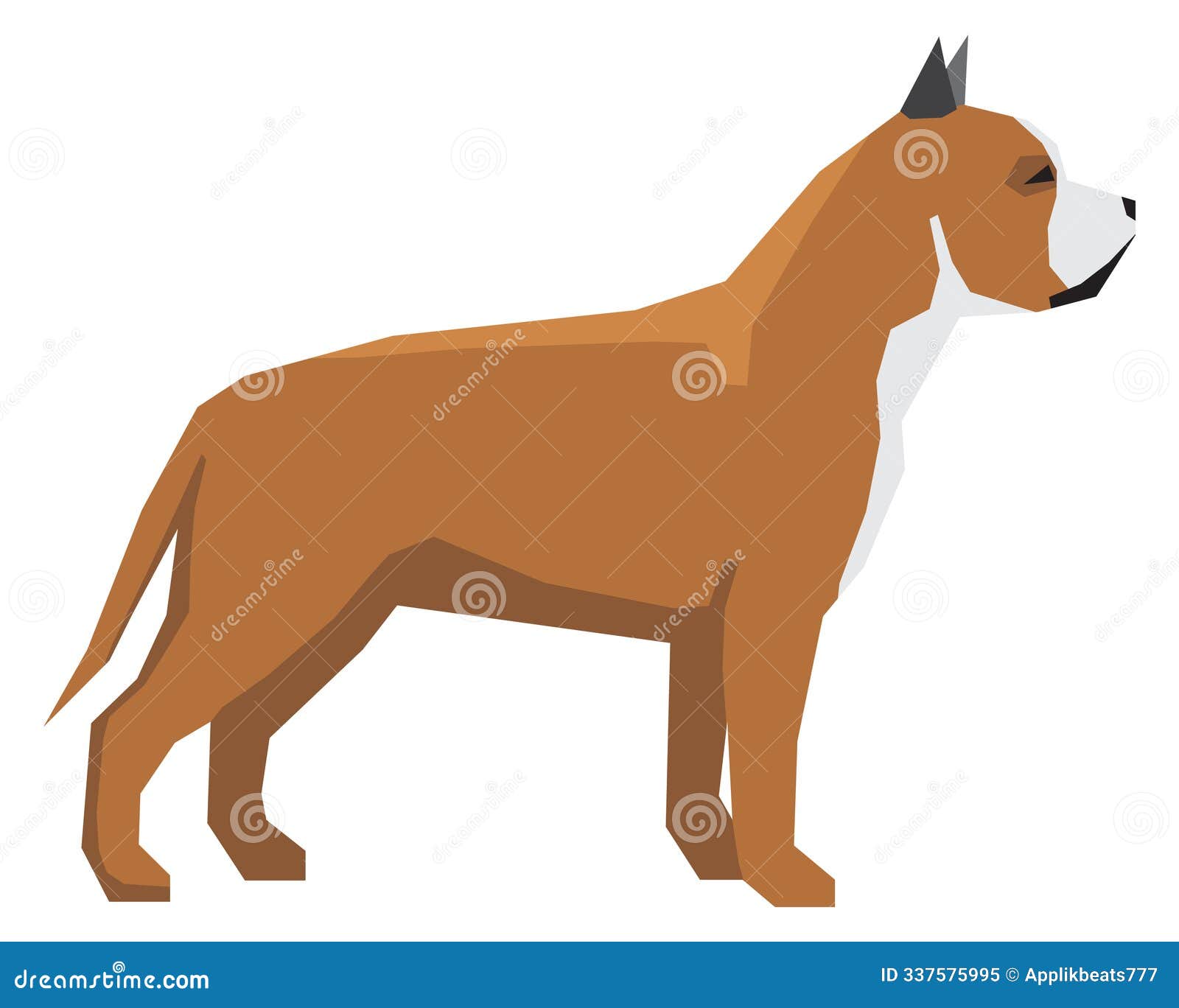 Pit Bull Breed Color Icon. Dog Side View Stock Vector - Illustration of ...