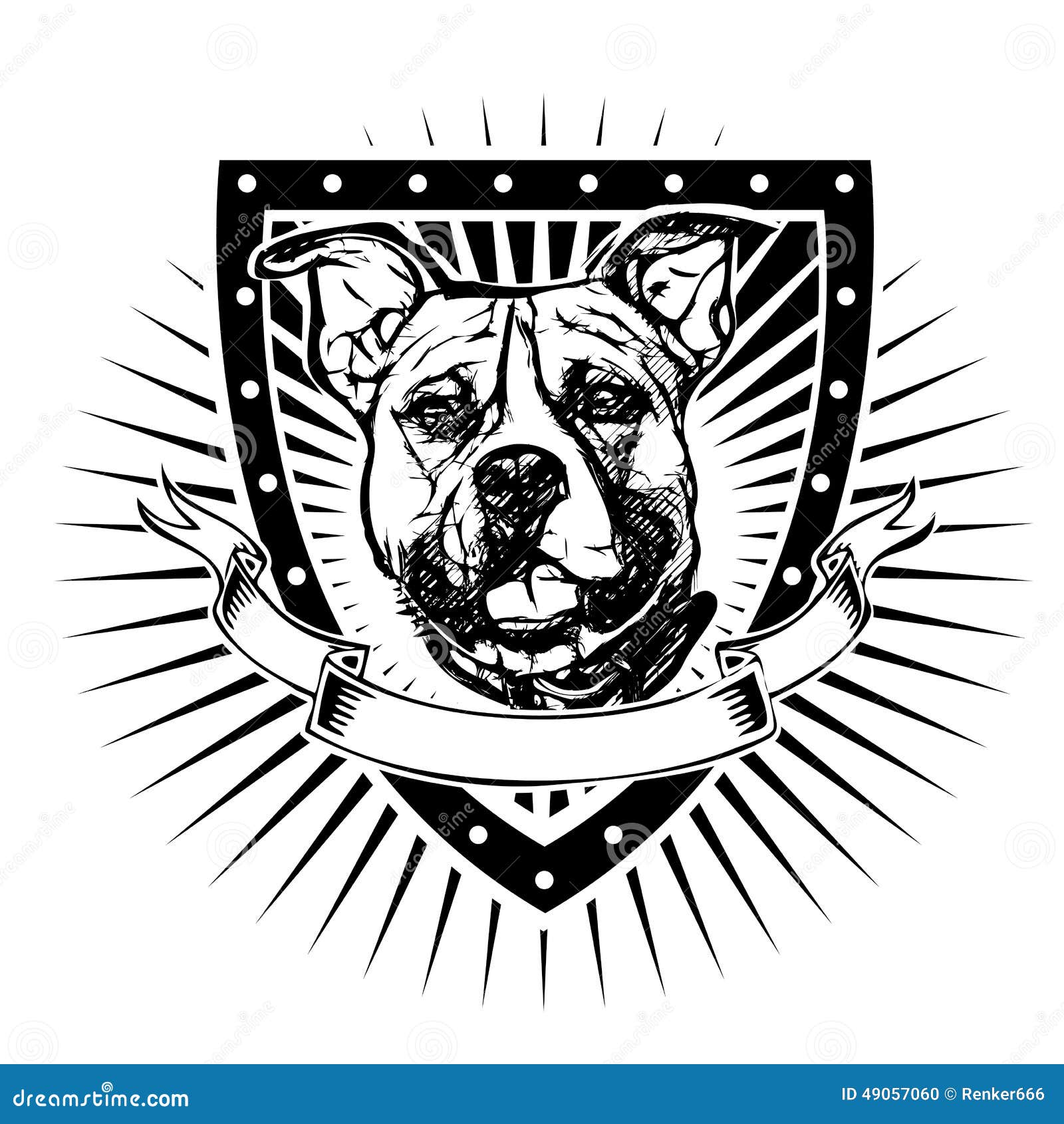 Pit bull shield stock vector. Illustration of crime, pitbull - 49057060