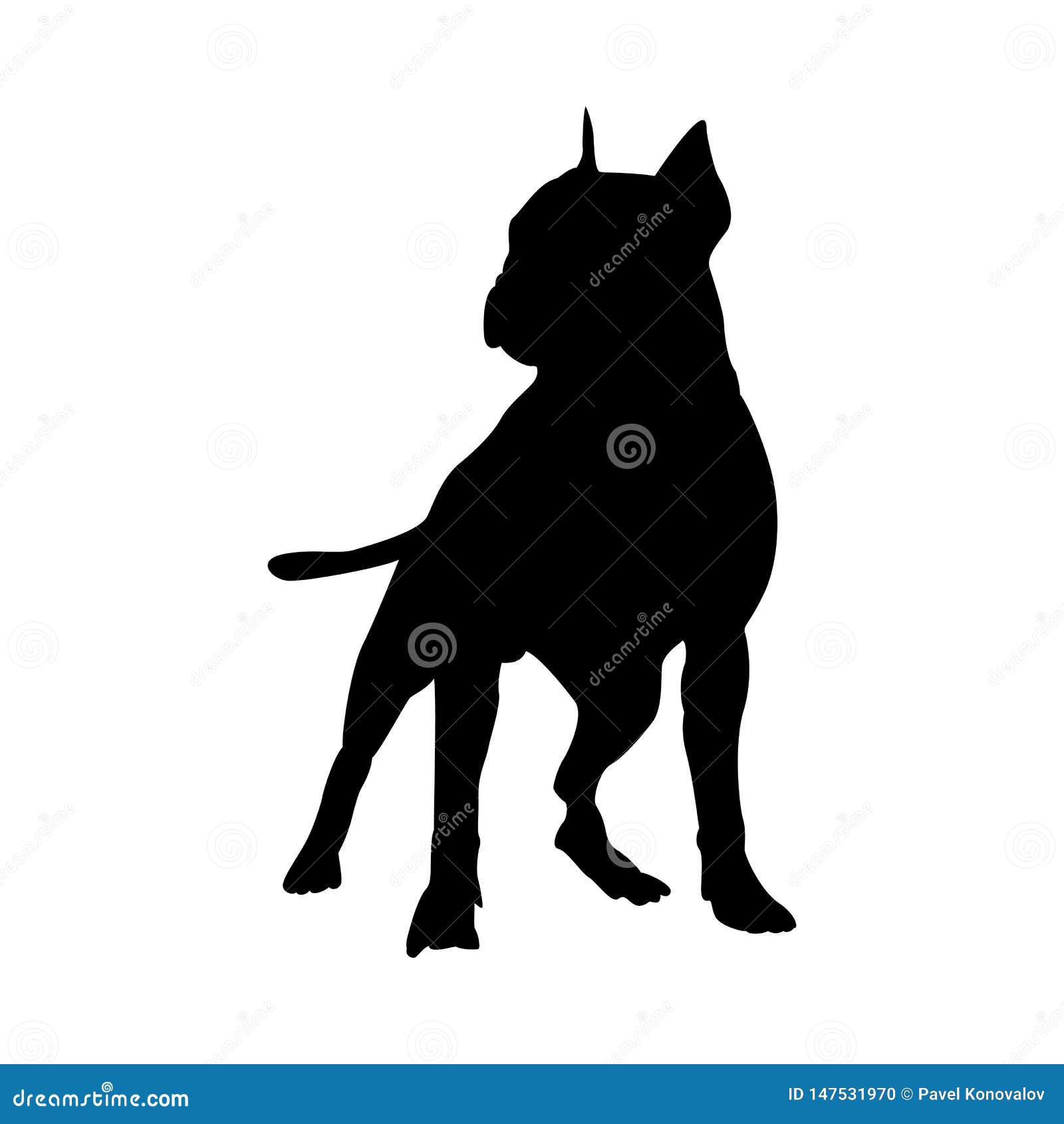 Pit Bull Terrier Dog Silhouette Stock Vector - Illustration of logo ...