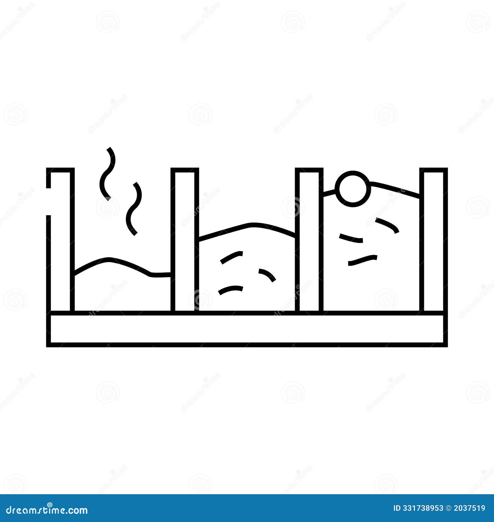Pit Compost Line Icon Vector Illustration Stock Illustration ...