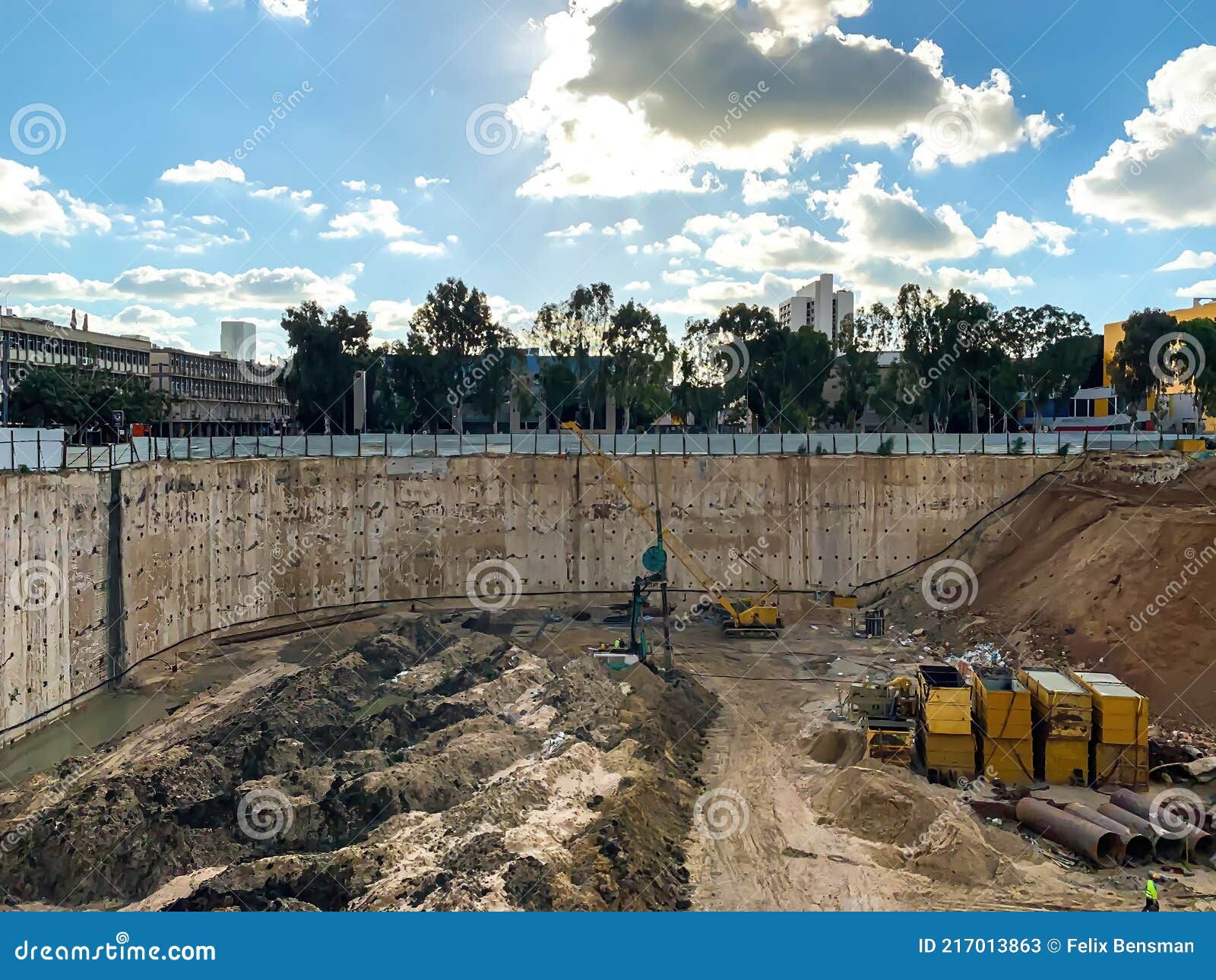 Pit for the Construction of a Multistory Building Stock Image - Image ...