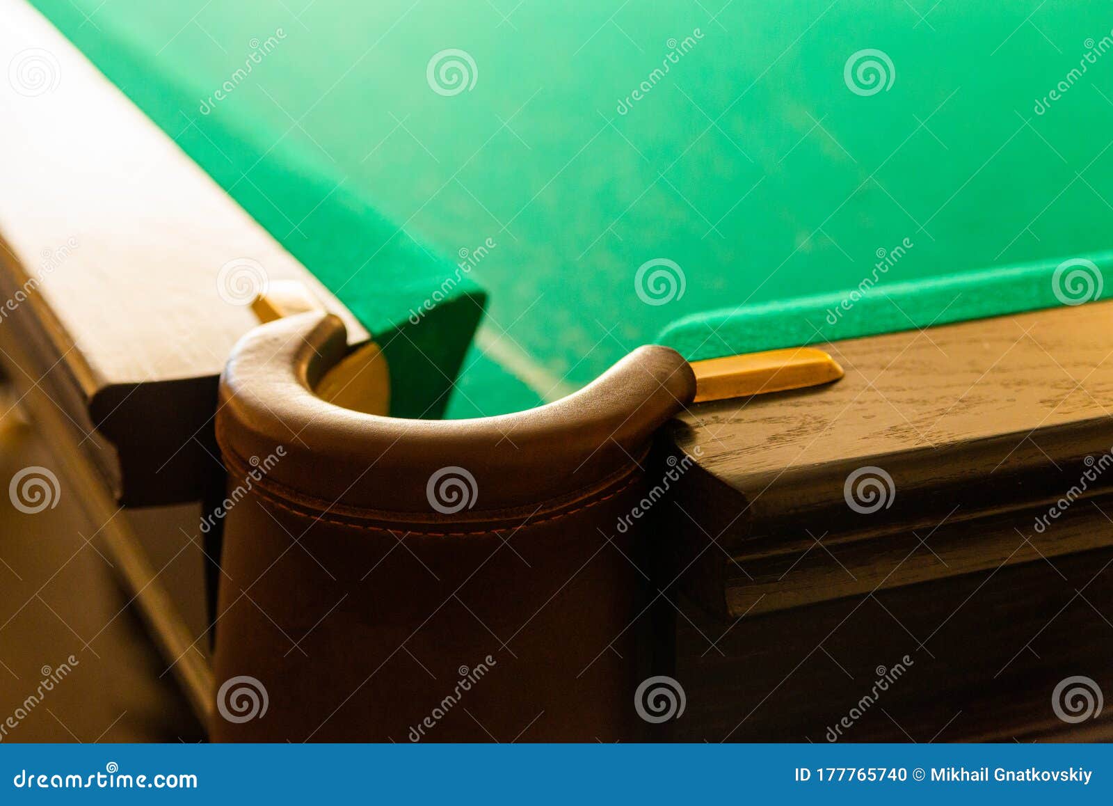 Pit of Corner Table Snooker. Hole on Billiard Table Stock Photo - Image ...