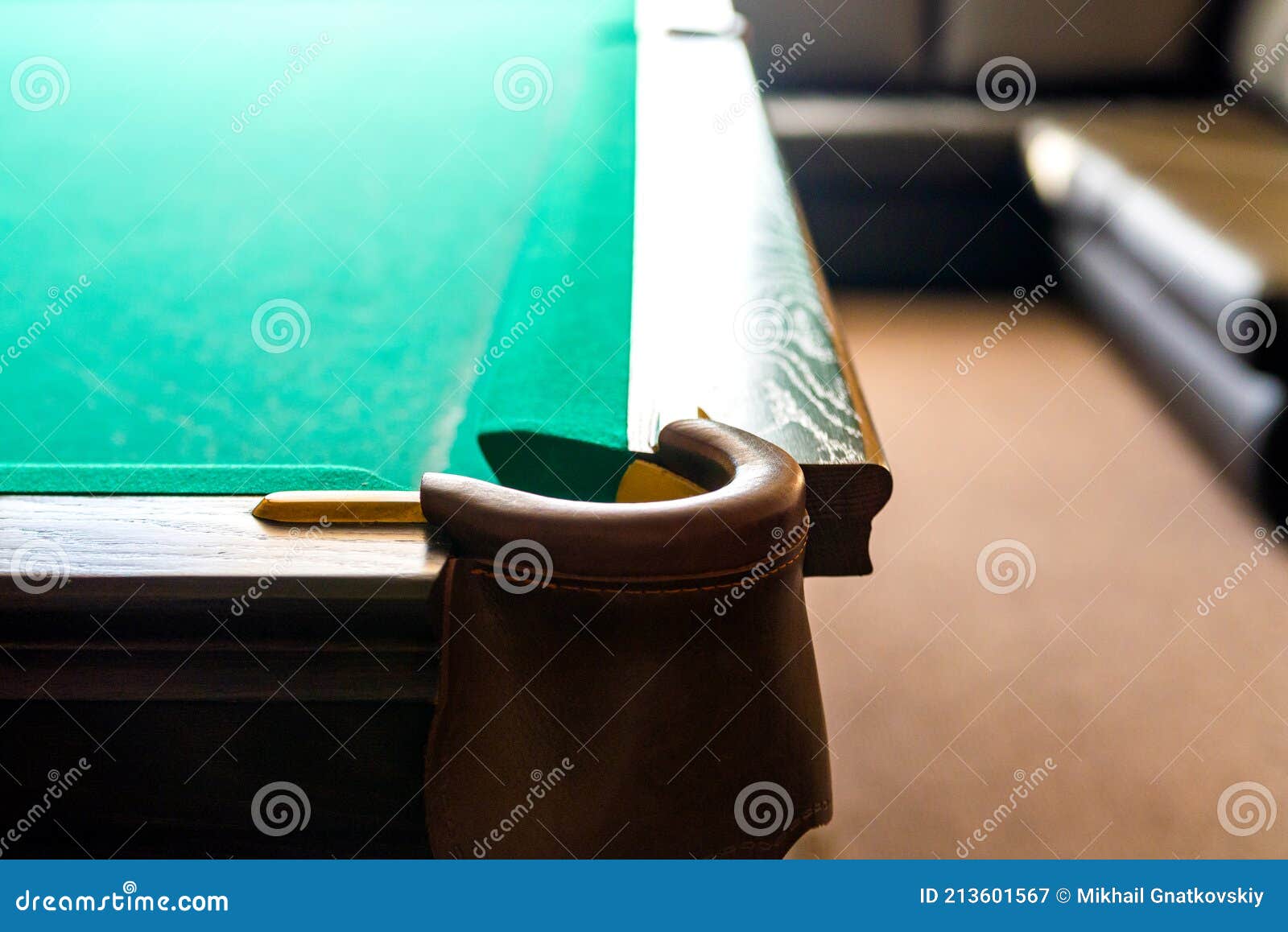 Pit of Corner Table Snooker. Hole on Billiard Table Stock Image - Image ...