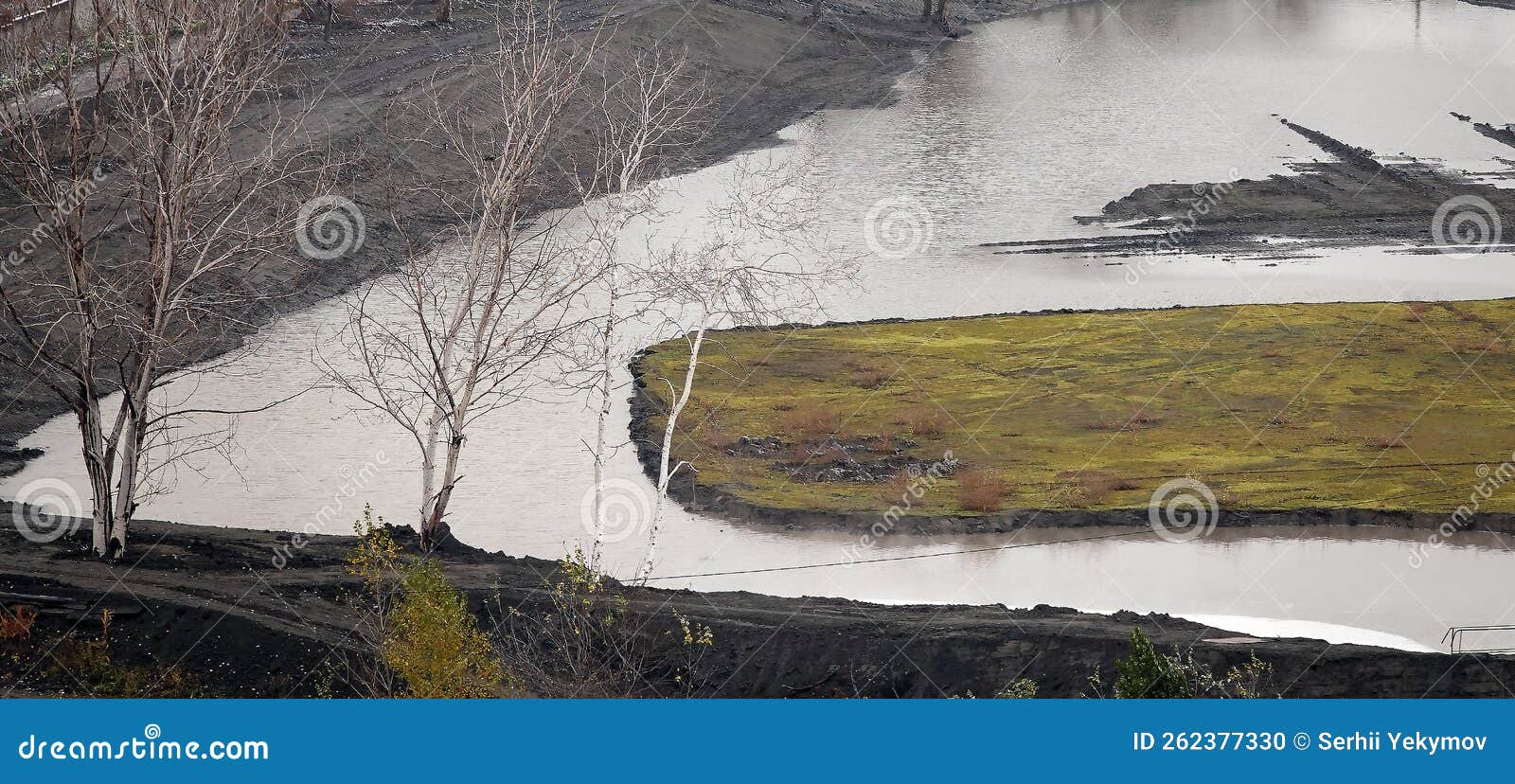 Deep Pit with Waste Hot Water Stock Photo - Image of swamp, quarry ...