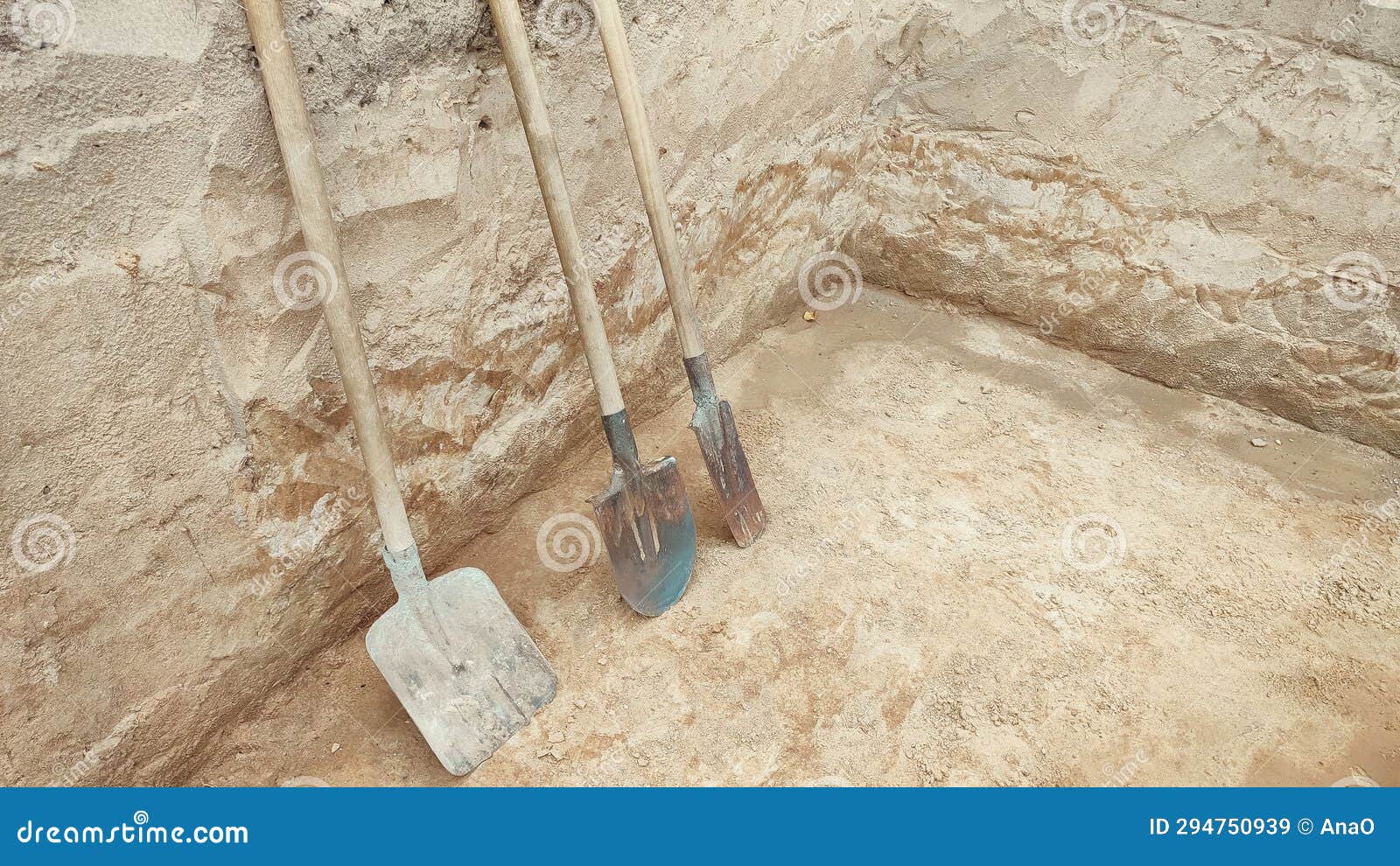 Pit in the Ground. Digging a Pit. the Shovels in the Pit. Earthworks ...