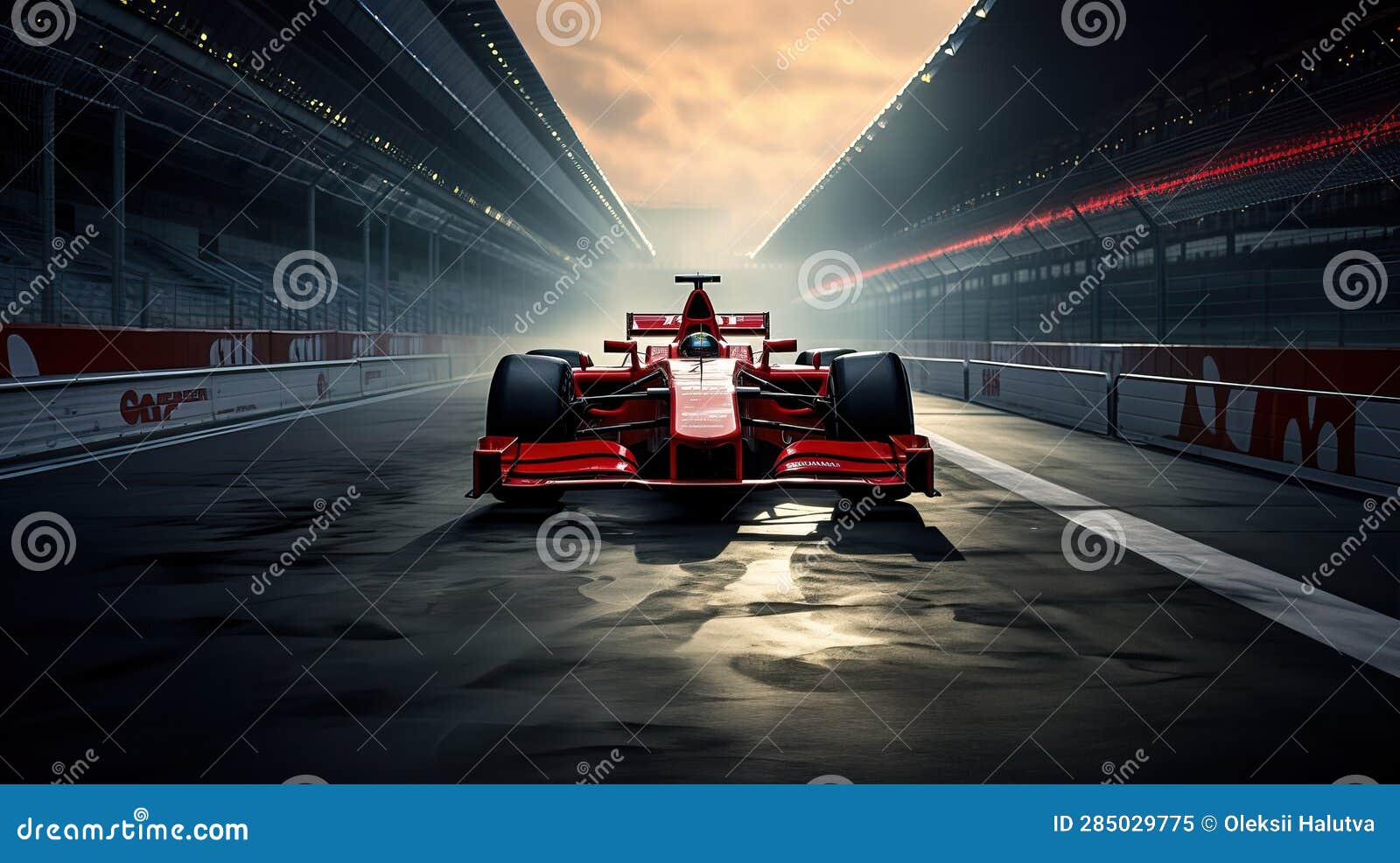 The Pit Lane of a Red Racing Car Stock Illustration - Illustration of ...