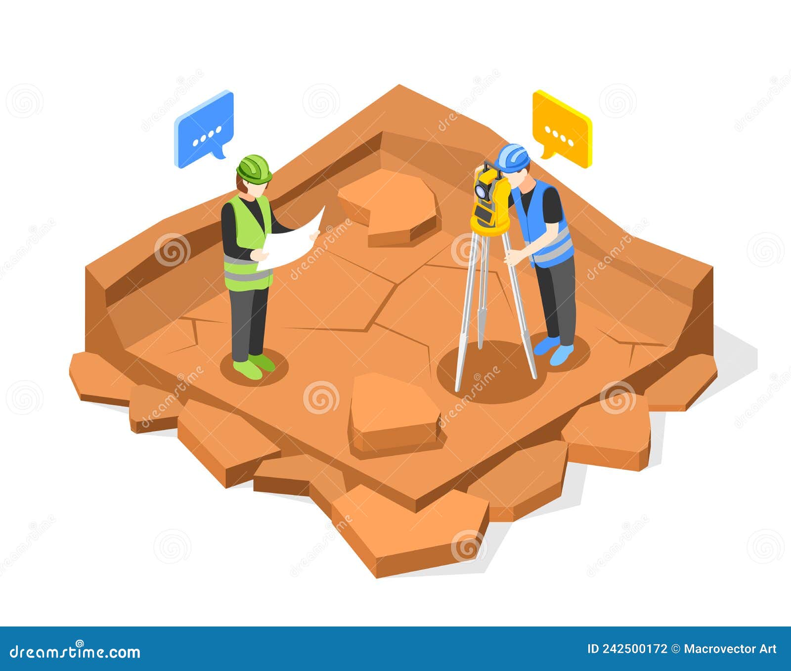 Pit Measurements Isometric Composition Stock Vector - Illustration of ...