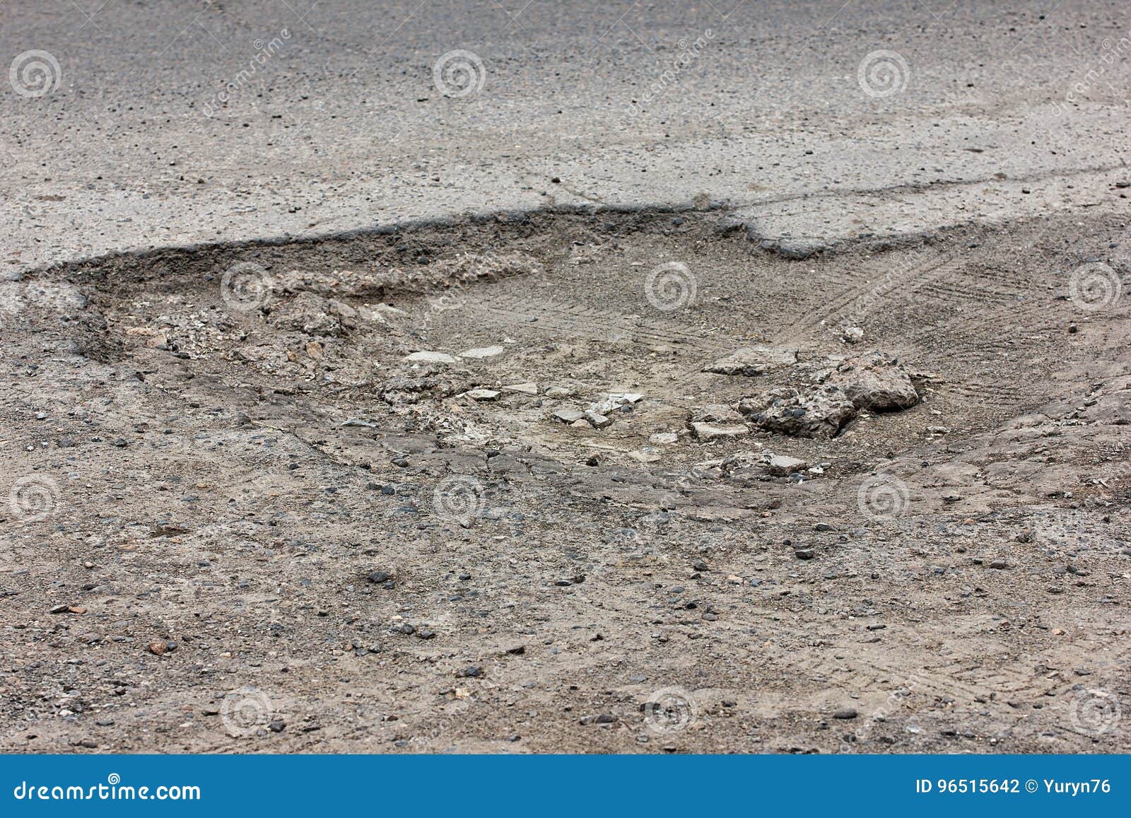 Pit on the Road with Asphalt Pavement Stock Photo - Image of break ...