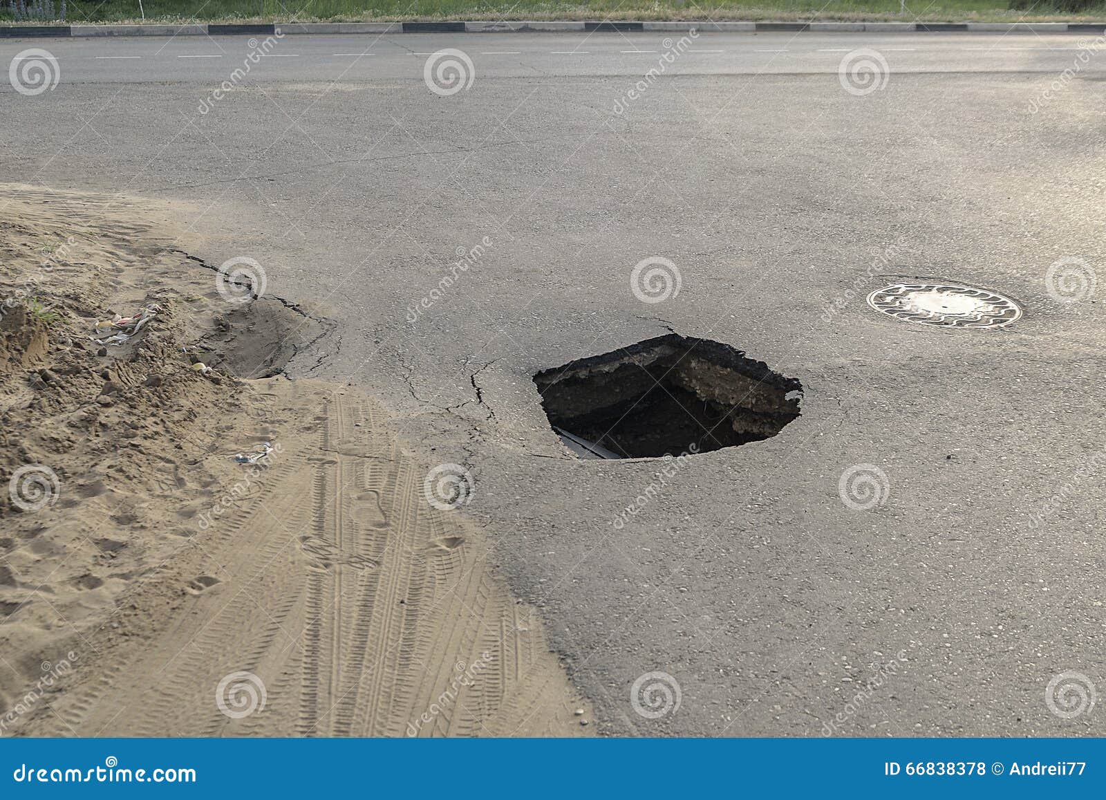 Pit road stock photo. Image of cone, broken, avenue, country - 66838378