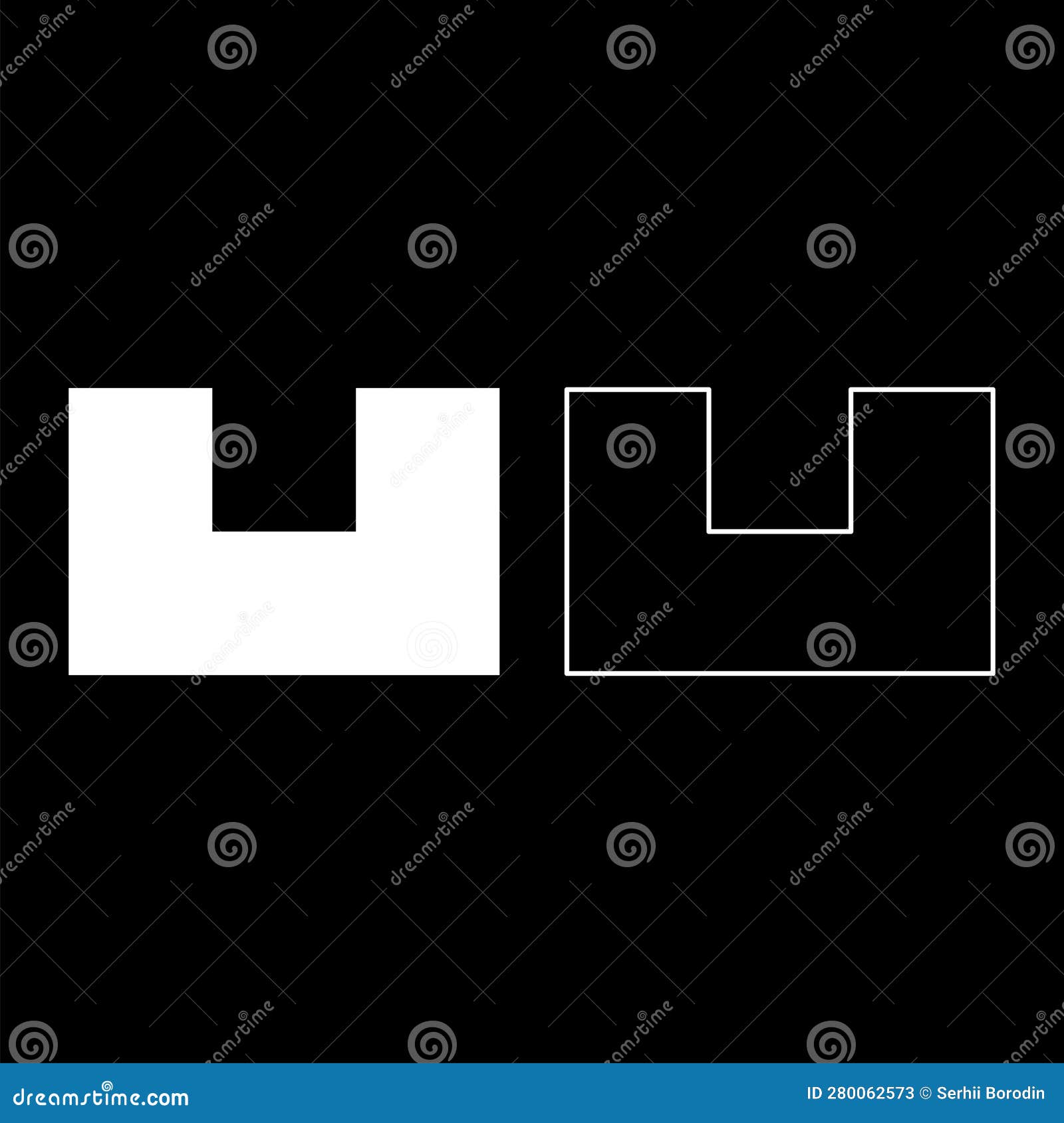 Pit with Square Hole Ground Dimple Set Icon White Color Vector ...