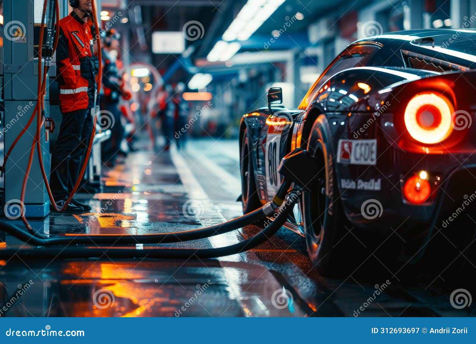Pit Stop Refueling Scene stock illustration. Illustration of lane ...