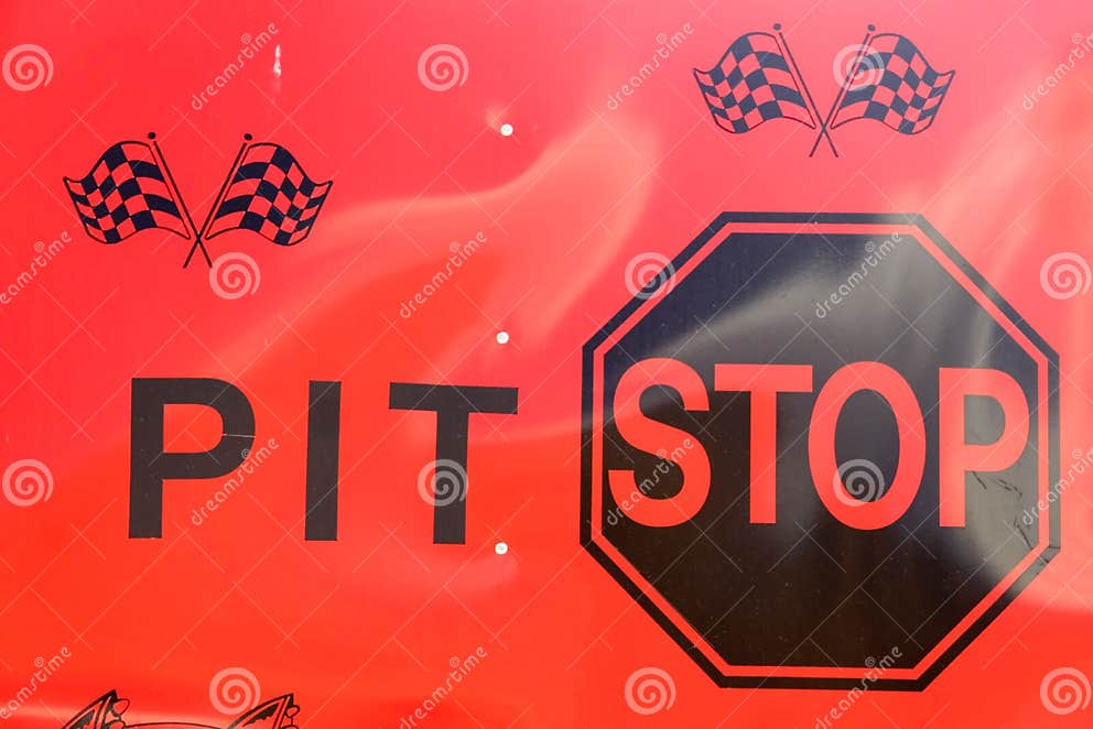 Pit stop sign stock image. Image of transportation, motion - 14382299