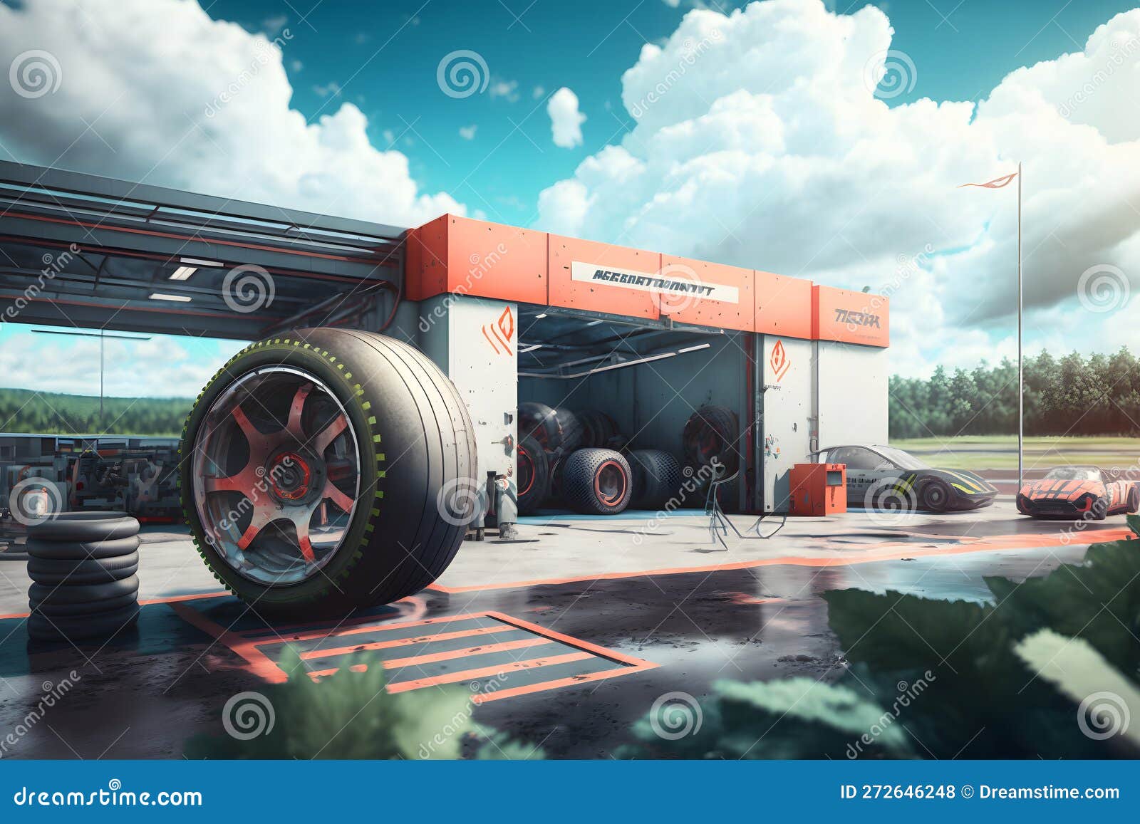 Pit Stop Workers and Engineers Maintaining Technical Service for a ...