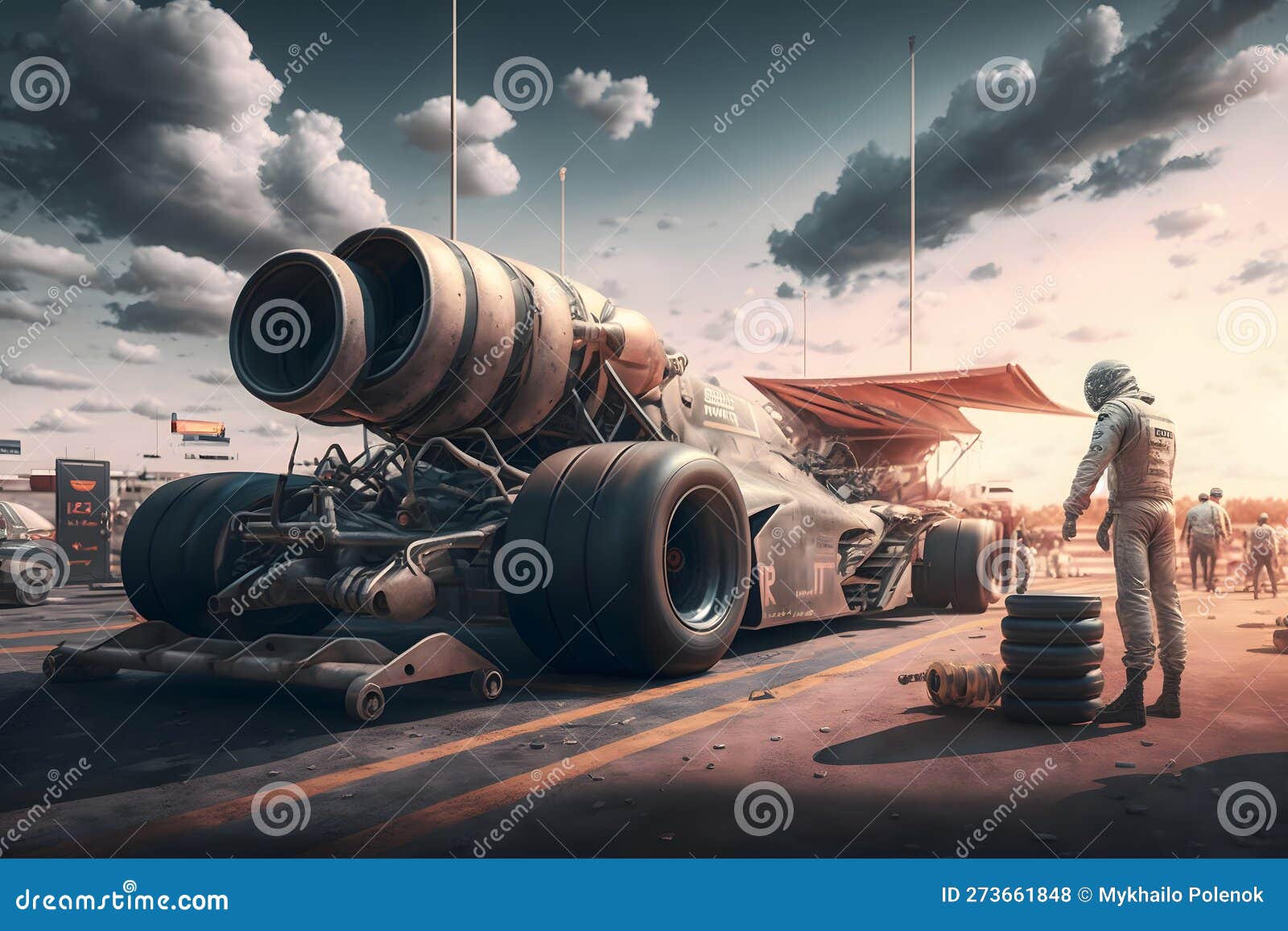 Pit Stop Workers and Engineers Maintaining Technical Service for a ...