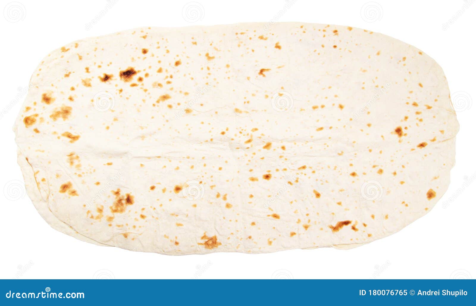Pita Bread Isolated on White Background Stock Image - Image of shawarma ...