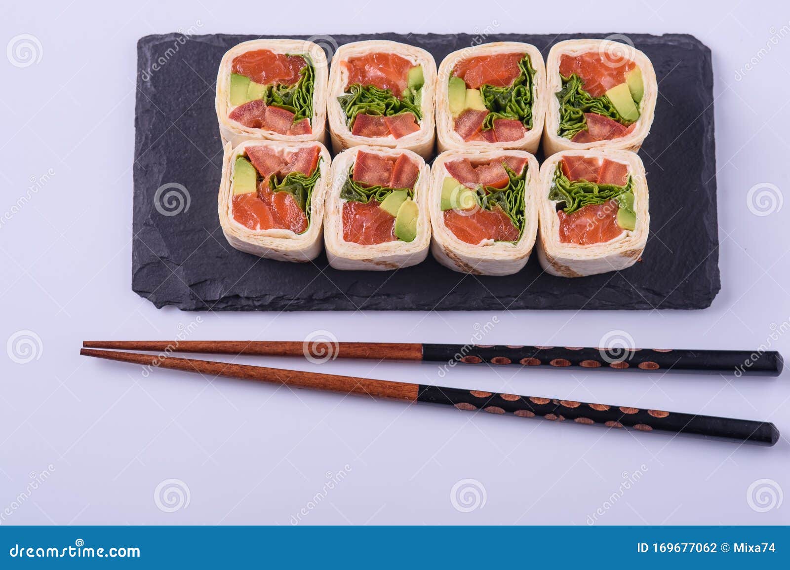 Pita Roll Cut As a Roll on a White Background 10 Stock Photo - Image of ...