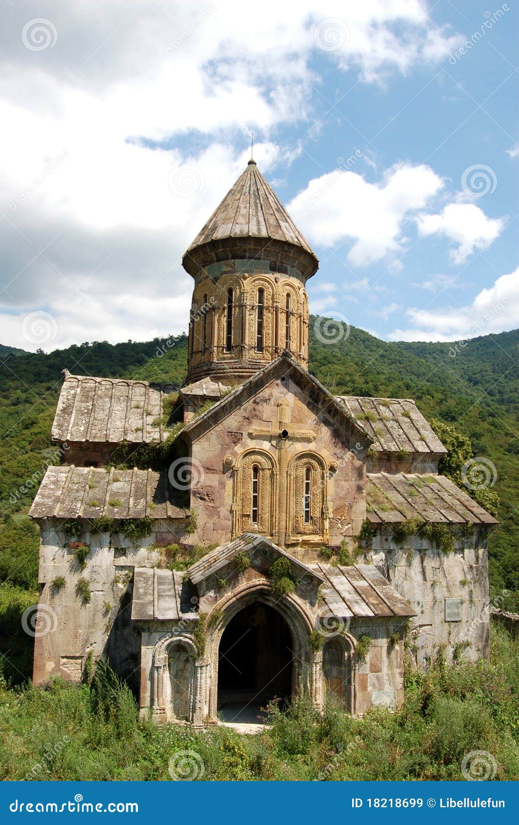 Pitareti Monastery in Georgia Stock Image - Image of cross, mountains ...