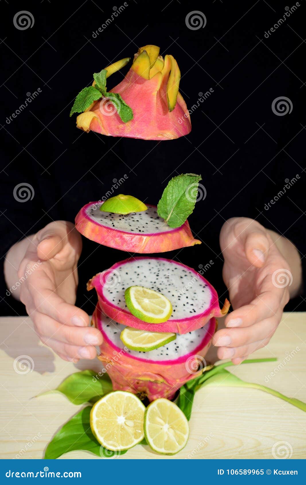 Pitaya or Dragon Fruit Cut into Slices Stock Image - Image of thai ...