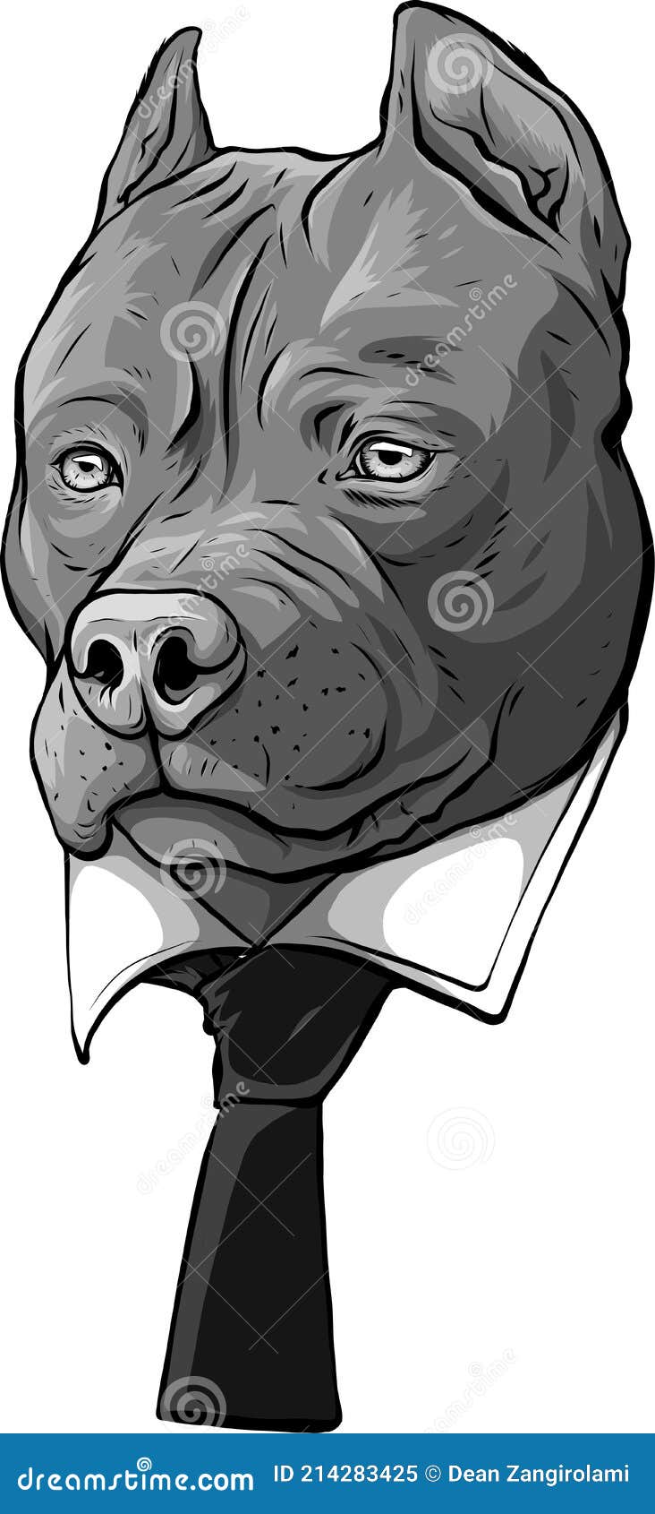Pitbull Head Mascot, Logo For A Sport Team Cartoon Vector ...