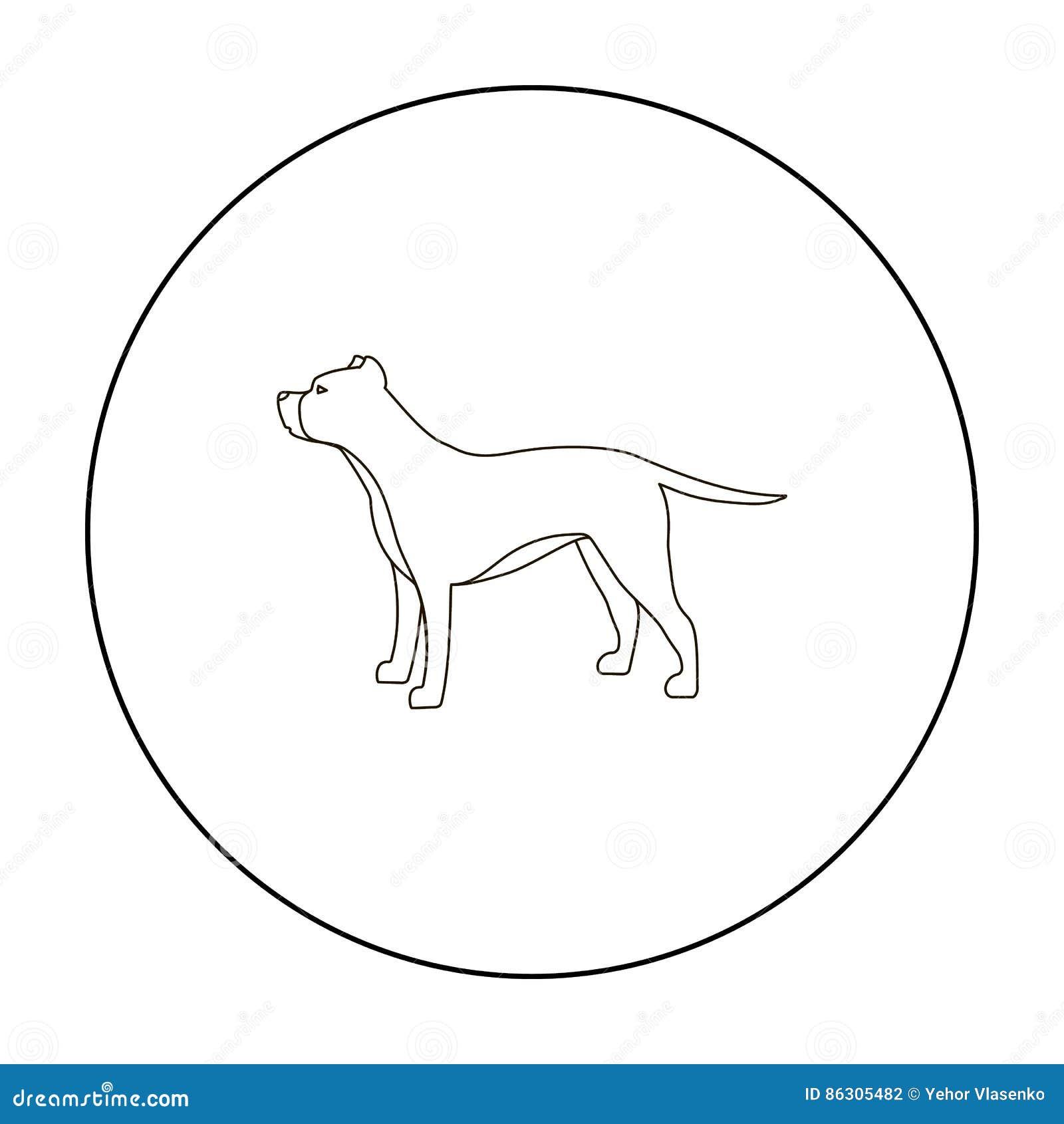 Pitbull Vector Icon in Outline Style for Web Stock Vector ...