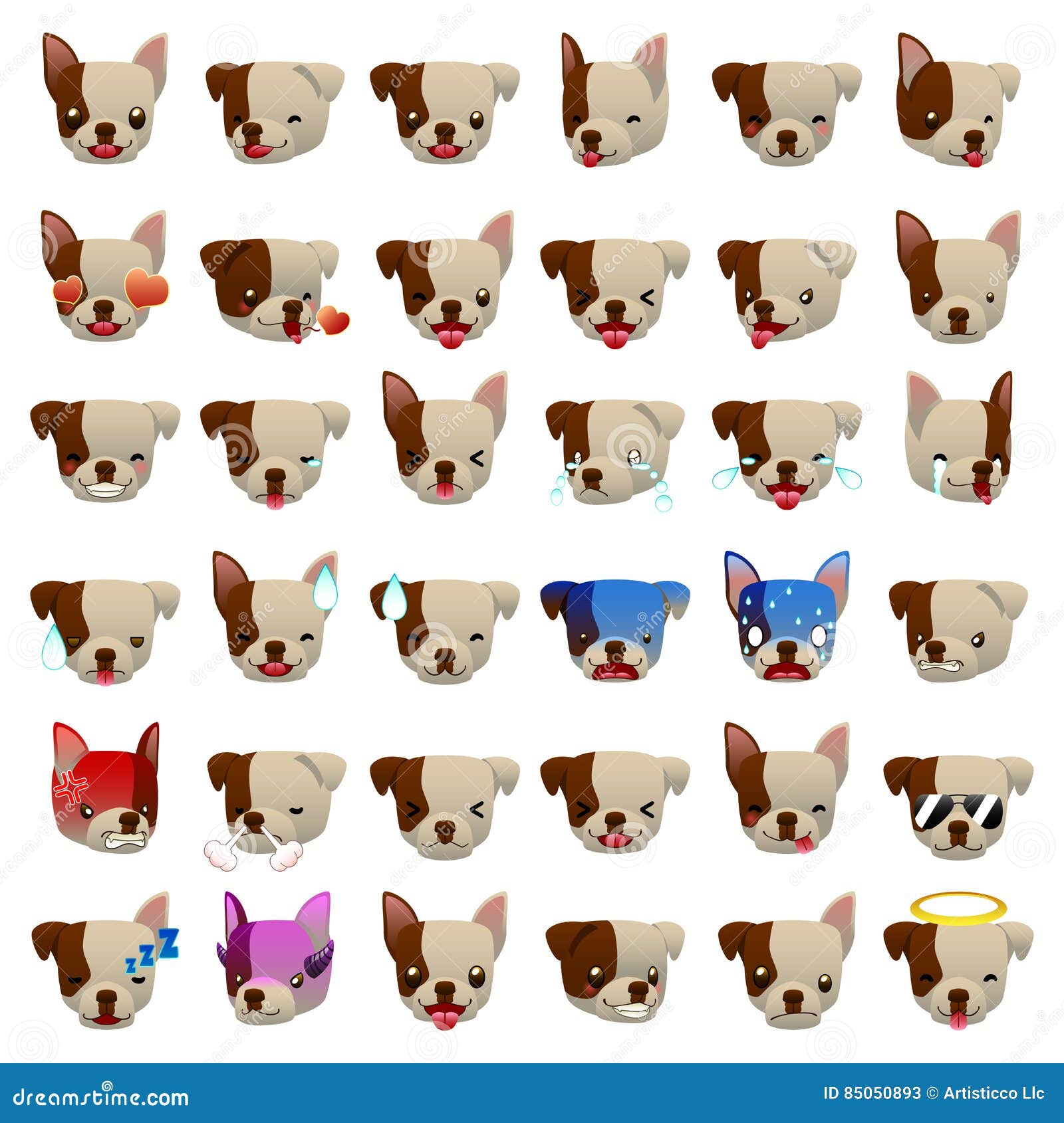 Pitbulls Dog Emoji Emoticon Expression Stock Vector - Illustration of ...