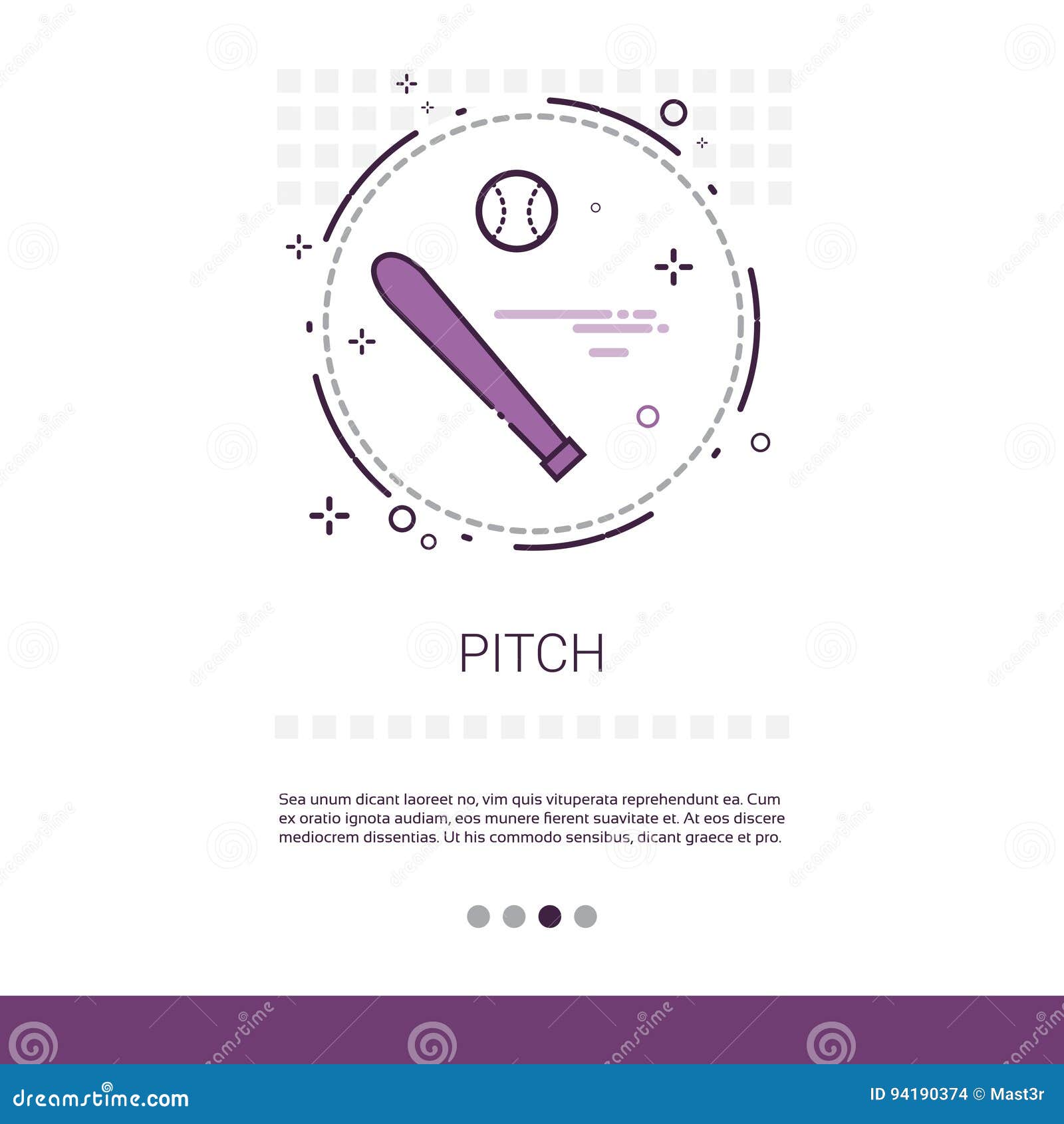 Pitch Bat Sport Game Web Banner with Copy Space Stock Vector ...