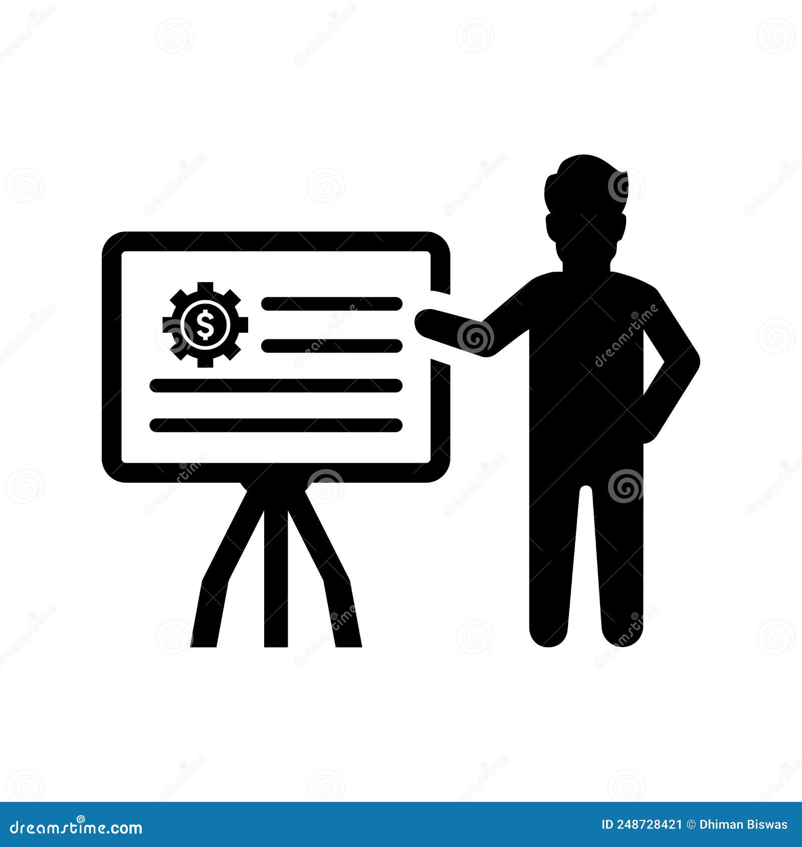 Pitch, Project, Presentation Icon. Black Vector Graphics Stock ...