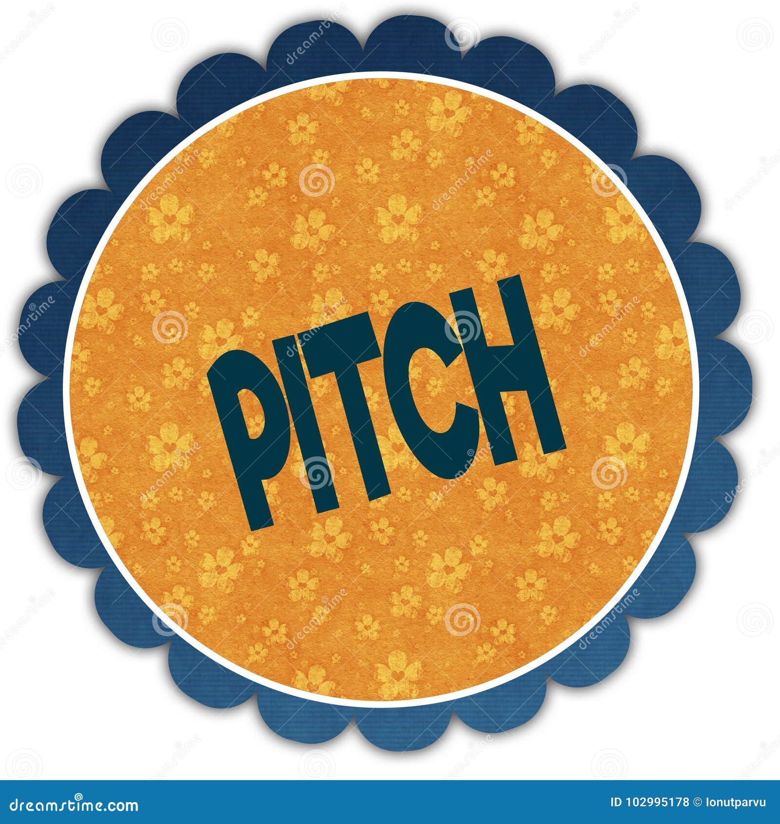 PITCH Text on Flower Label. Stock Illustration - Illustration of ...