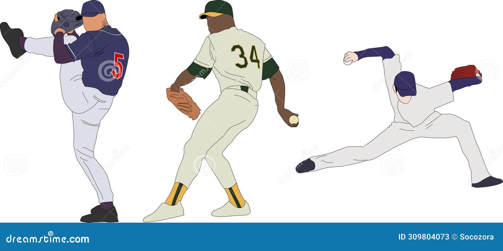 Pitcher Baseball Pose Vector Flat Illustration Stock Vector ...