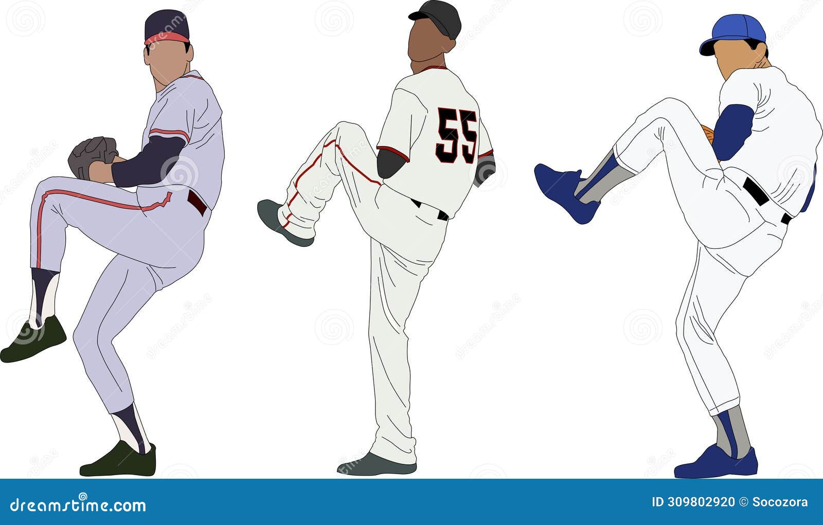 Pitcher Baseball Pose Vector Flat Illustration | CartoonDealer.com ...