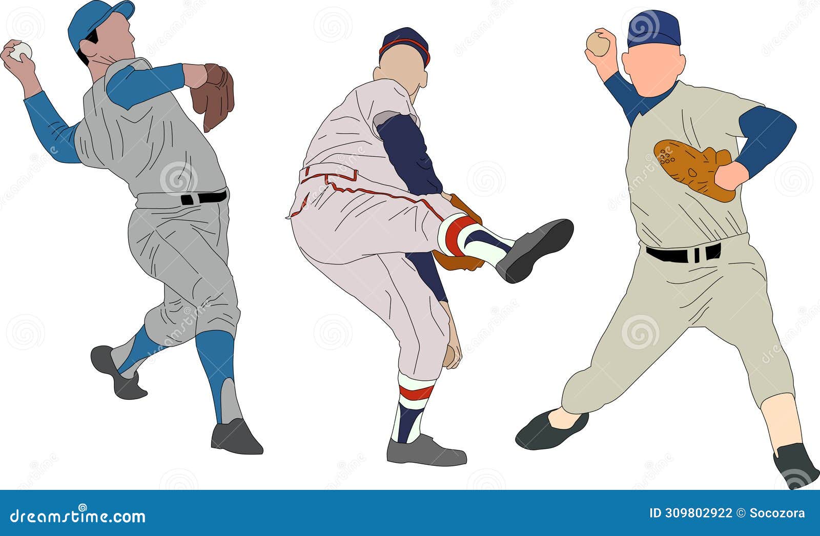Pitcher Baseball Pose Vector Flat Illustration | CartoonDealer.com ...