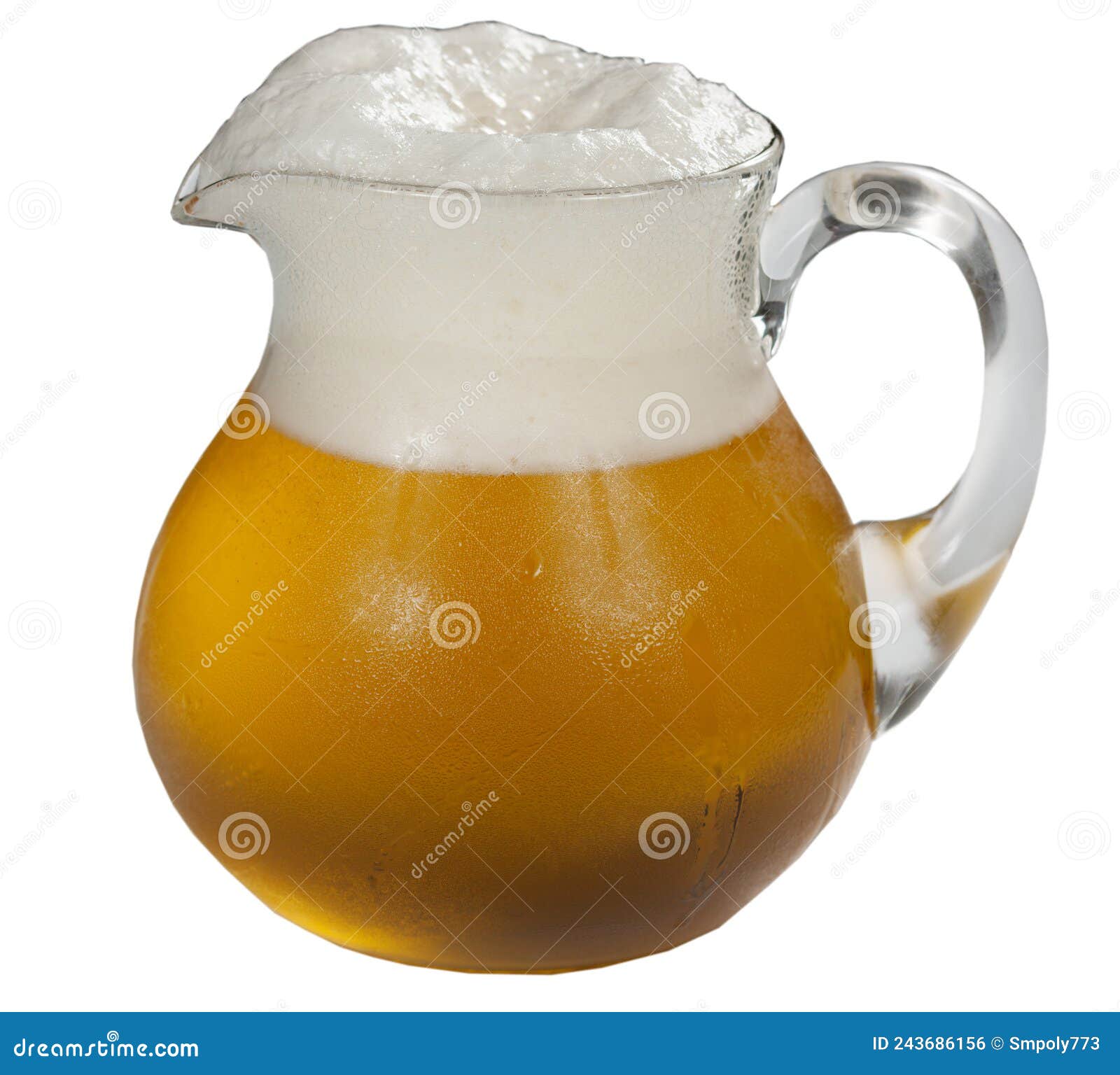 A pitcher of beer isolated stock photo. Image of brew - 243686156
