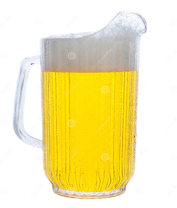 Pitcher of Beer on White stock photo. Image of refreshing - 23915222