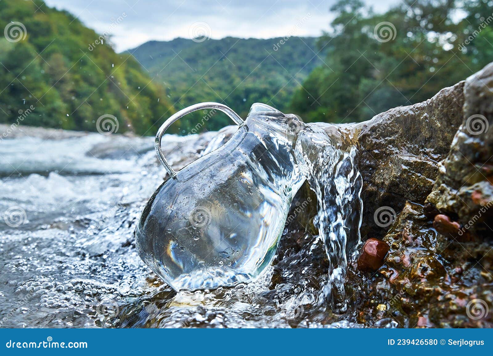 Pitcher of Clean River Water Stock Photo - Image of picnic, clear: 239426580