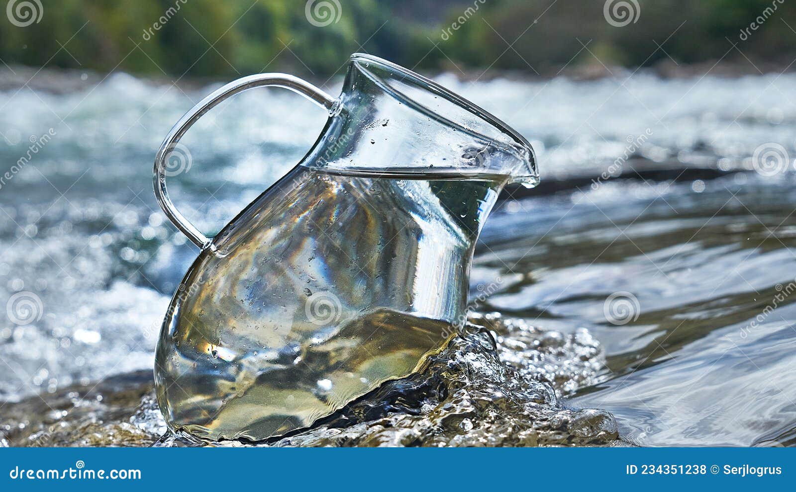 Pitcher of Clean River Water Stock Photo - Image of limpid, invaluable ...