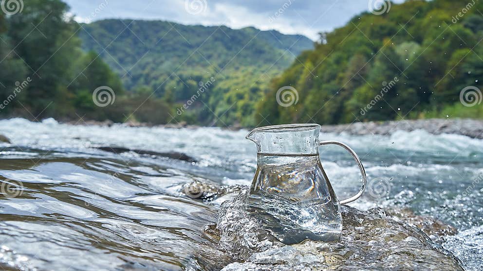 Pitcher of Clean River Water Stock Image - Image of micellar, creek ...