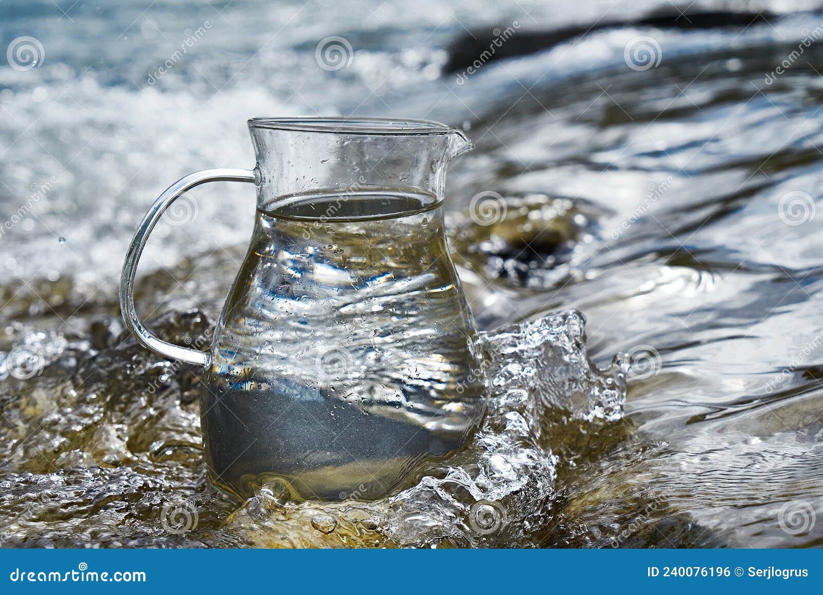 Pitcher of Clean River Water Stock Photo - Image of invaluable ...