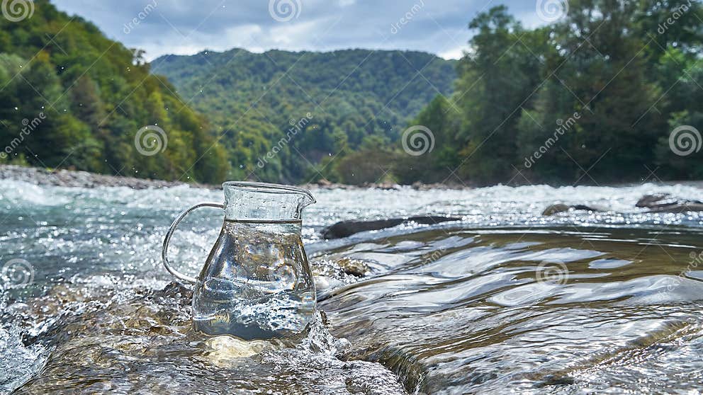 Pitcher of Clean River Water Stock Photo - Image of clear, ewer: 247833242