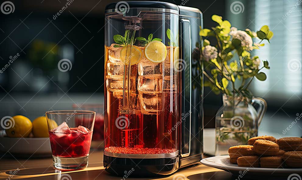 Pitcher Filled with Drinks on Table Stock Image - Image of table ...