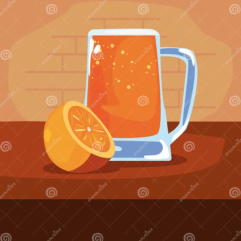 Pitcher with Fresh Juice Fruit Stock Illustration - Illustration of ...