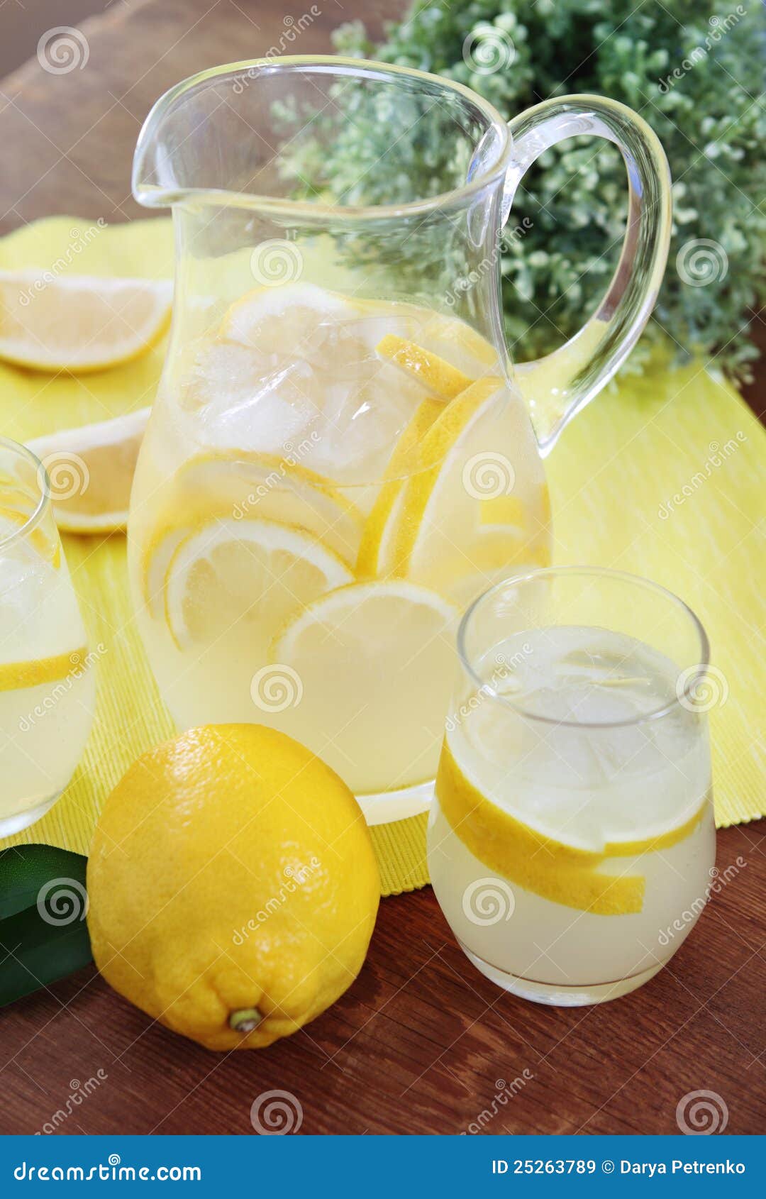 Pitcher and Glasses of Fresh Lemonade Stock Image - Image of eating ...