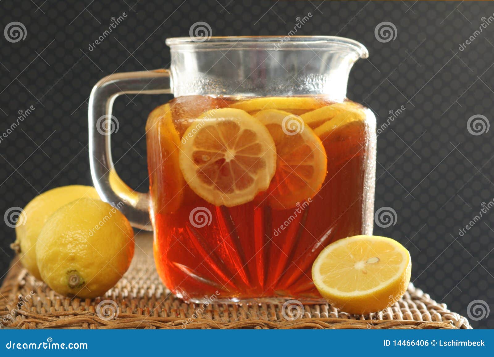 Pitcher of Ice Tea and Lemons Stock Photo - Image of thirsty, pitcher ...