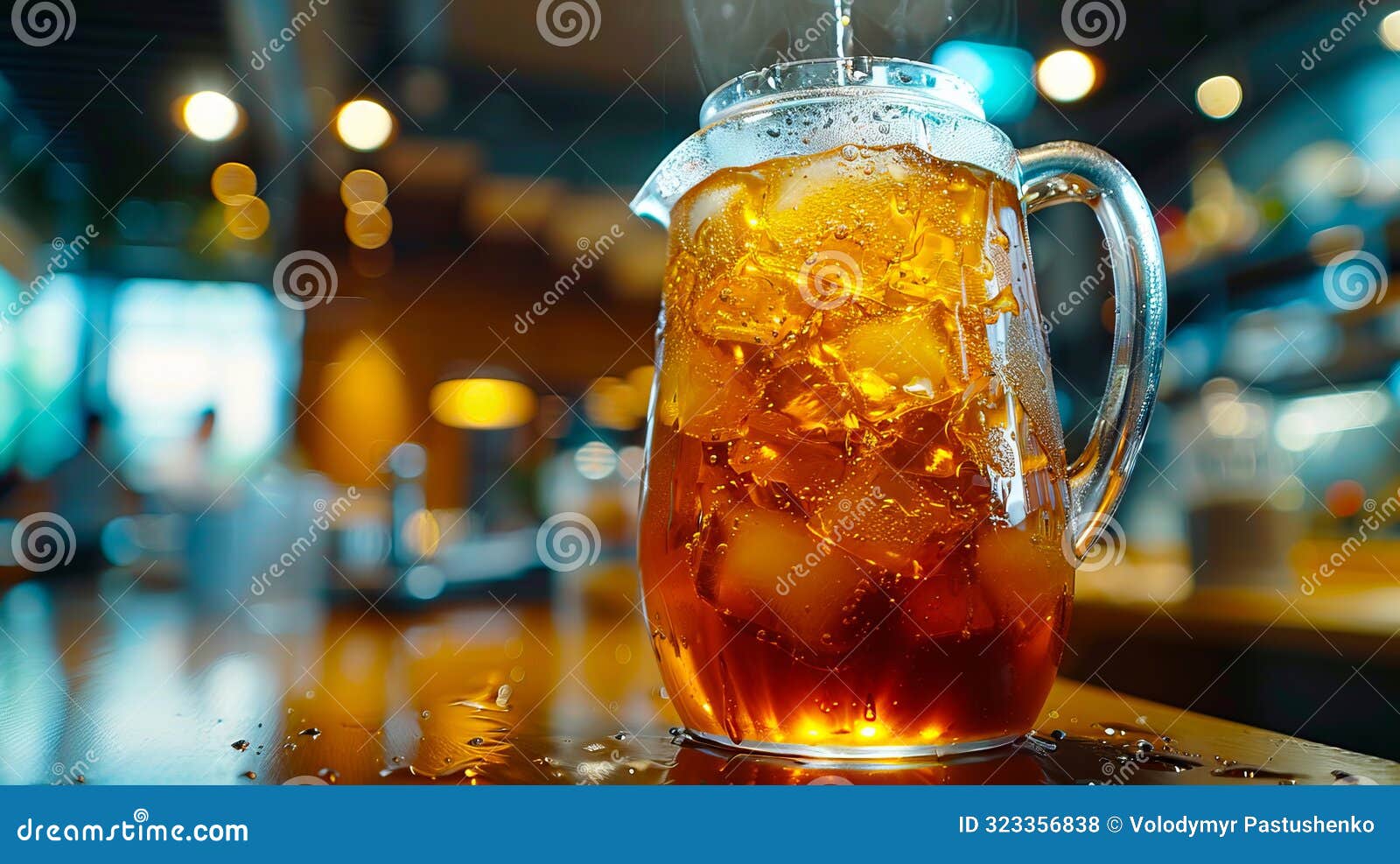 A Pitcher of Iced Tea on a Bar Stock Photo - Image of barware, stein ...