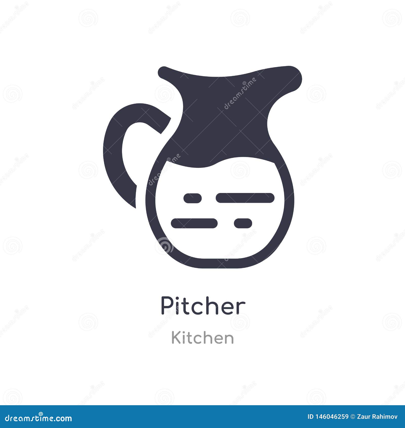 Pitcher Icon. Isolated Pitcher Icon Vector Illustration from Kitchen ...