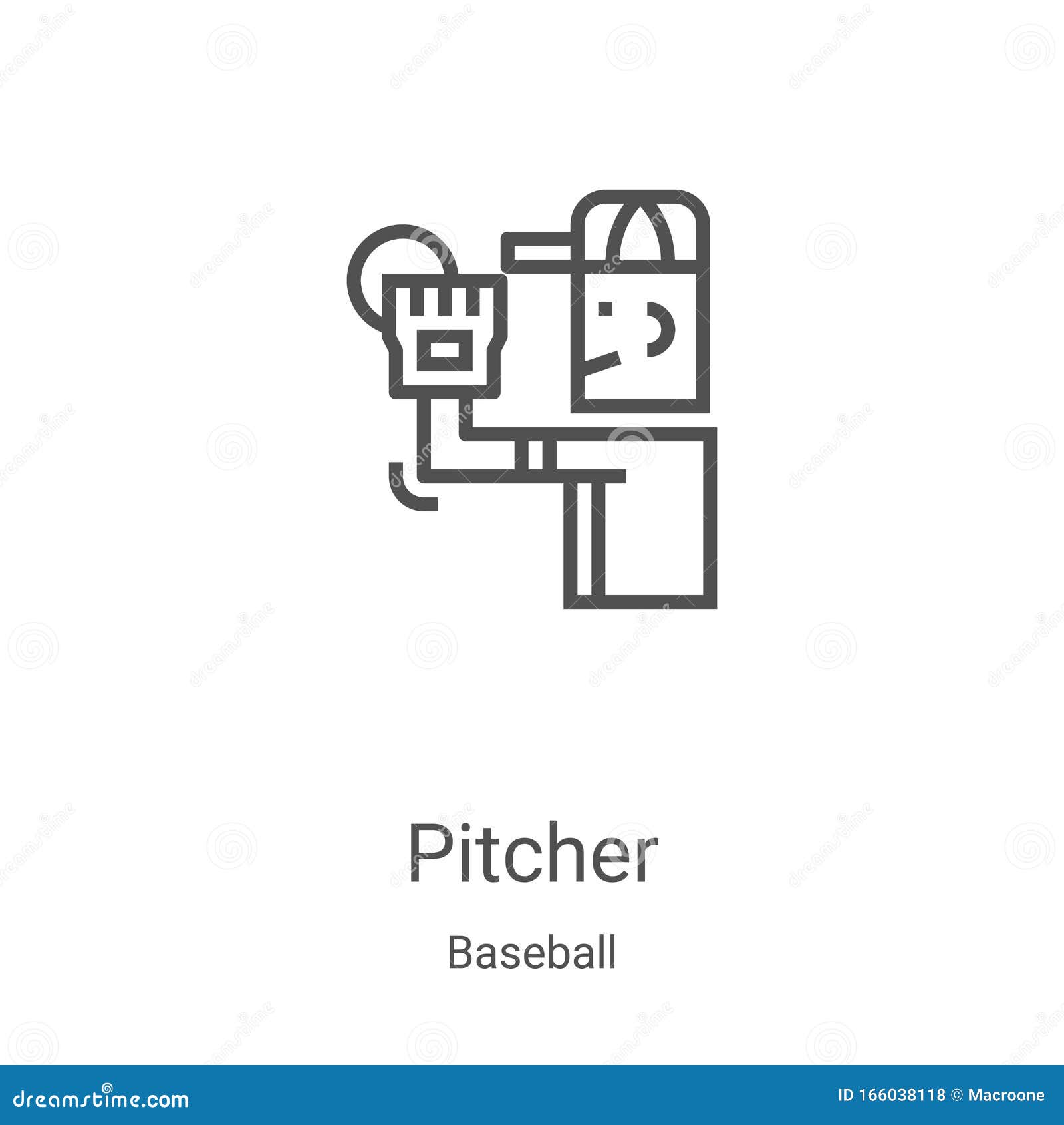 Pitcher Icon Vector from Baseball Collection. Thin Line Pitcher Outline ...