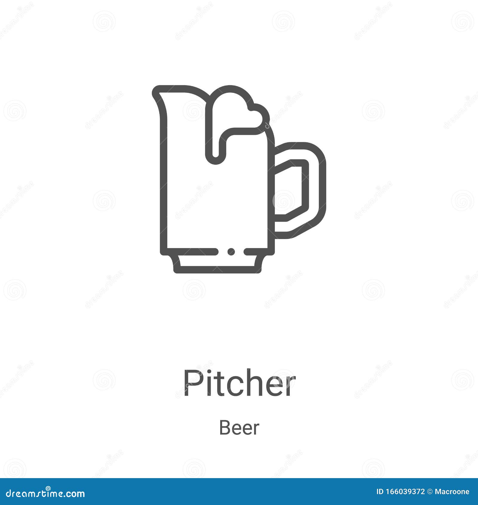 Pitcher Icon Vector from Beer Collection. Thin Line Pitcher Outline ...