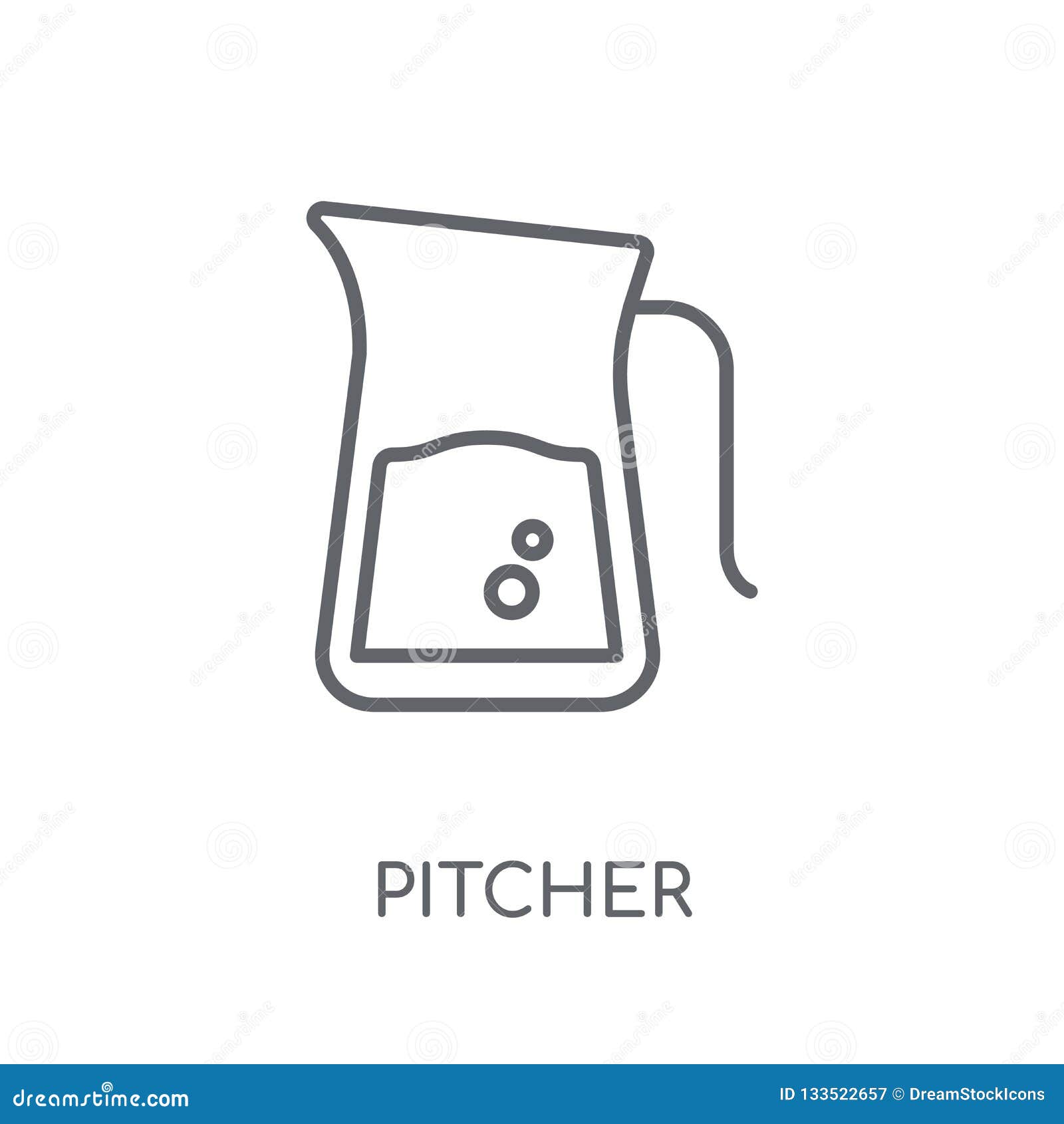 Pitcher Linear Icon. Modern Outline Pitcher Logo Concept on Whit Stock ...